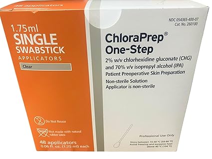 Amazon.com: Chloraprep Single Swabstick, 1-3/4 Ml Part No. 260100 (48 ...