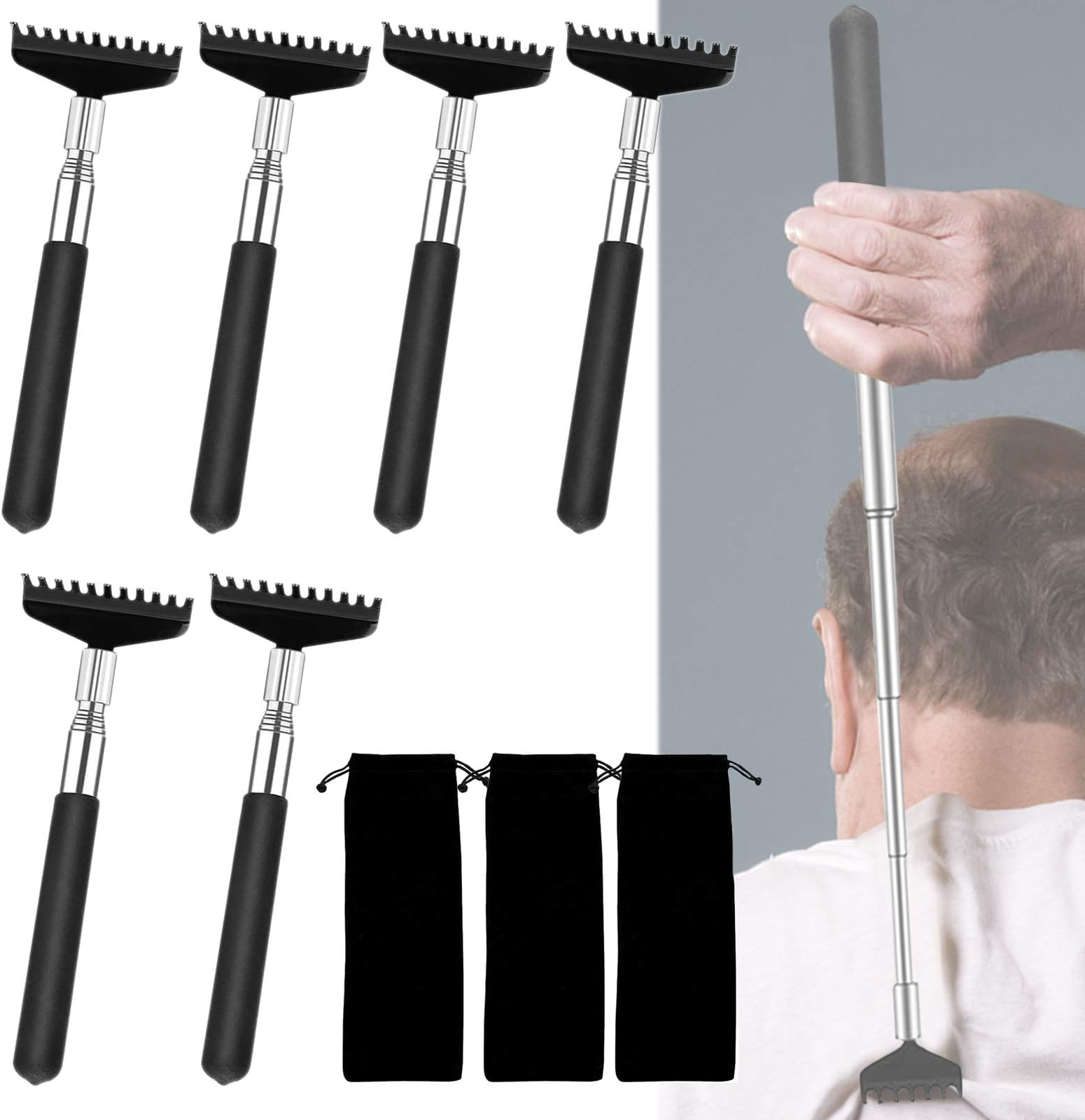 Amazon.com: 6Pcs Back Scratcher, Extendable Back Scratchers for Adults ...