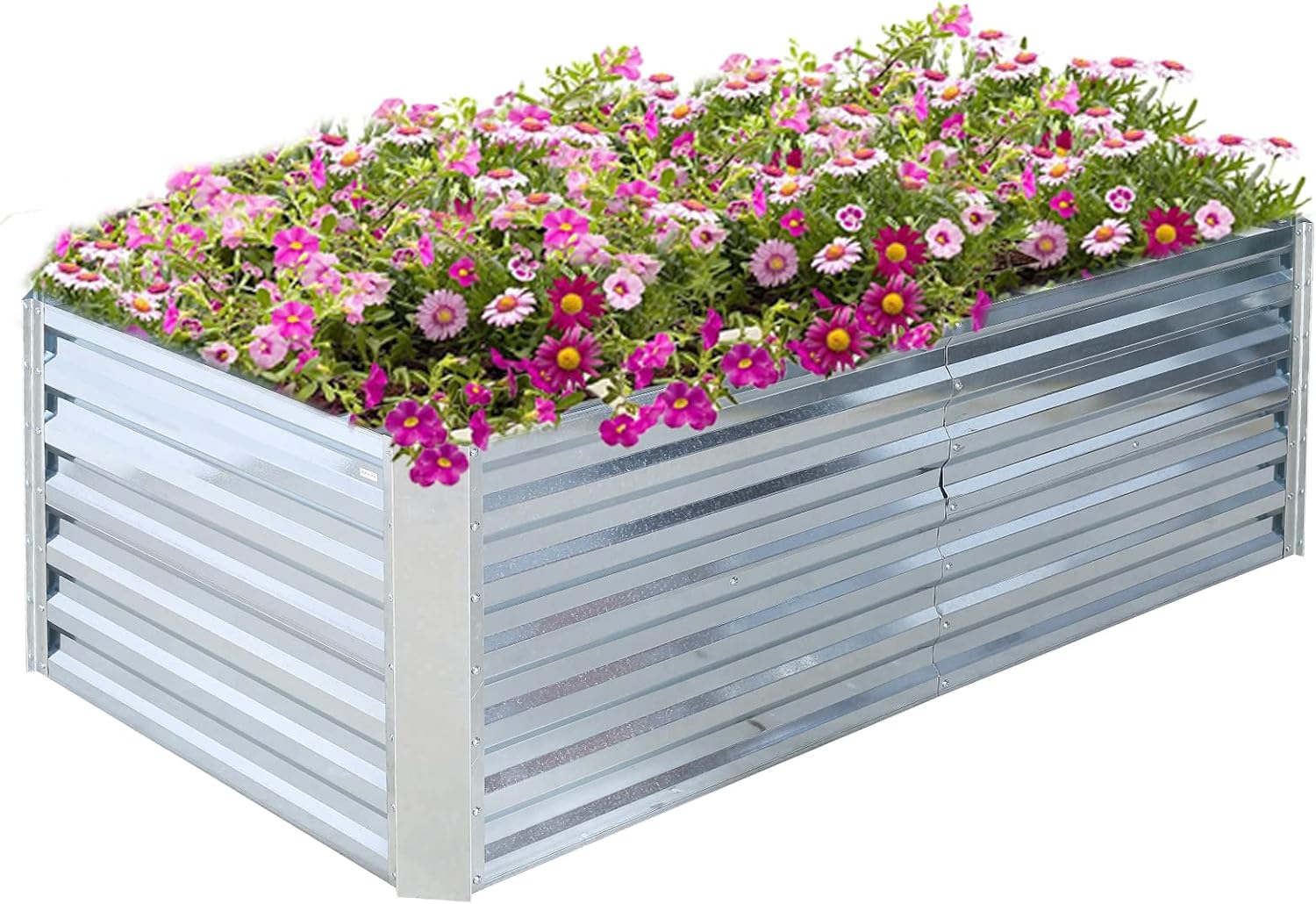 8x4x2 FT Galvanized Raised Garden Bed Box 96"x47"x22.4" -Large Metal ...