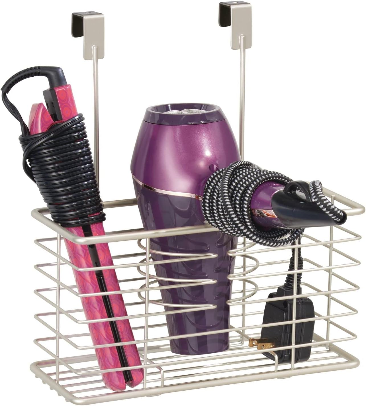 Amazon.com: mDesign Steel Over Cabinet/Door Hair Dryer Holder Storage ...