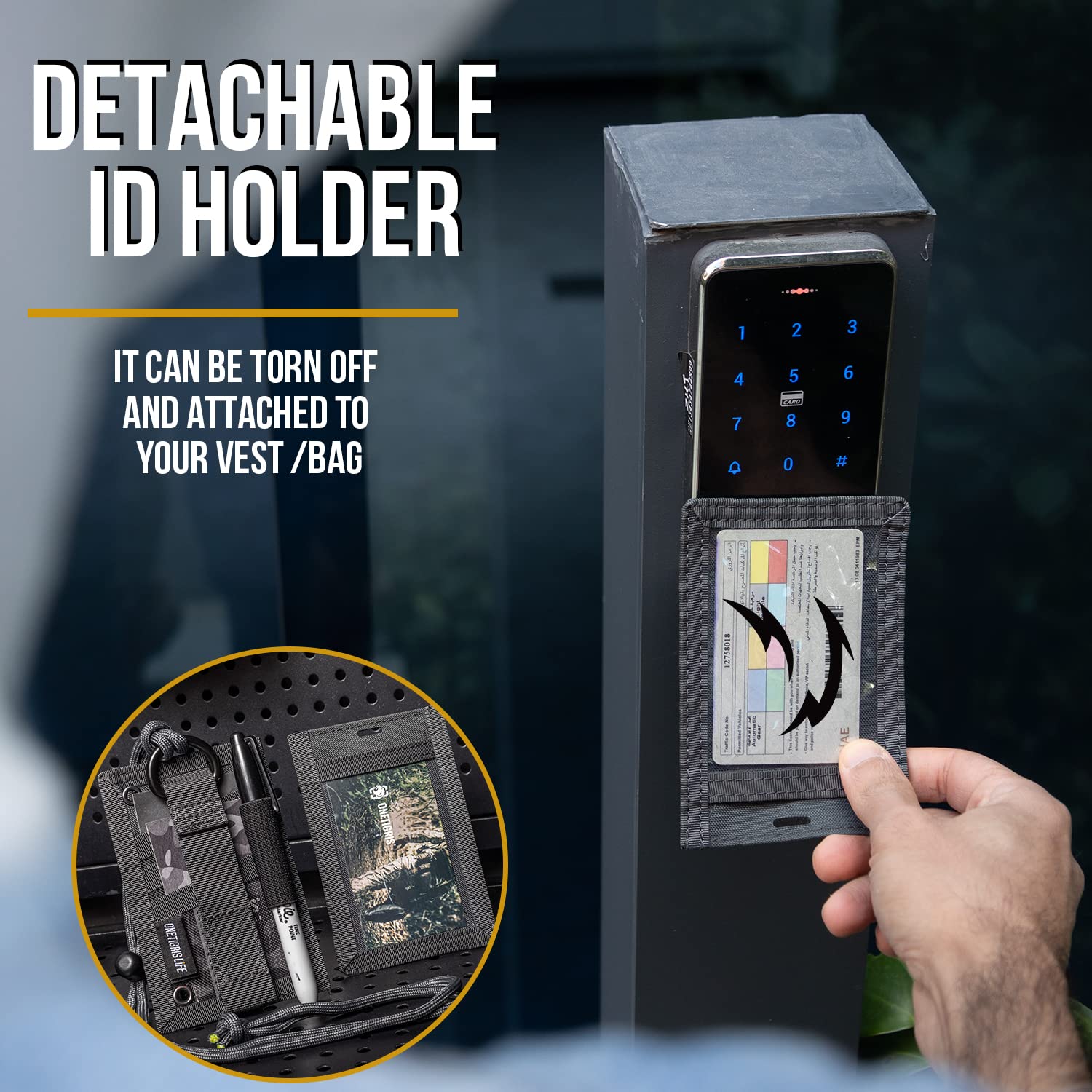 Snapklik.com : OneTigris Tactical ID Card Holder Hook & Loop Patch ...