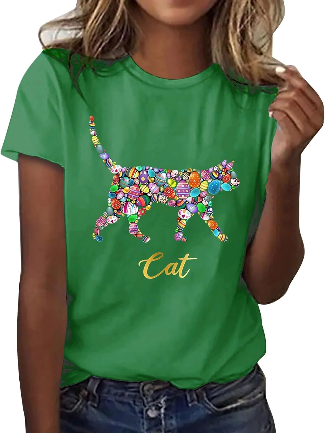 Women's Cat Mom Shirts Summer Graphic Tees for Woman Dressy Casual ...