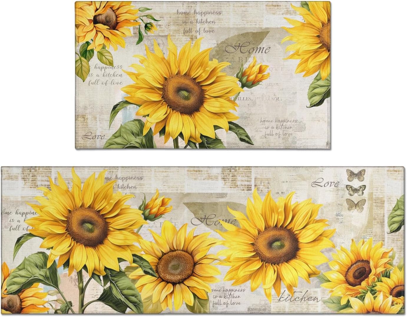 Amazon.com: Ghroiep 2 Piece Sunflower Kitchen Decor Rugs Set, Farmhouse ...