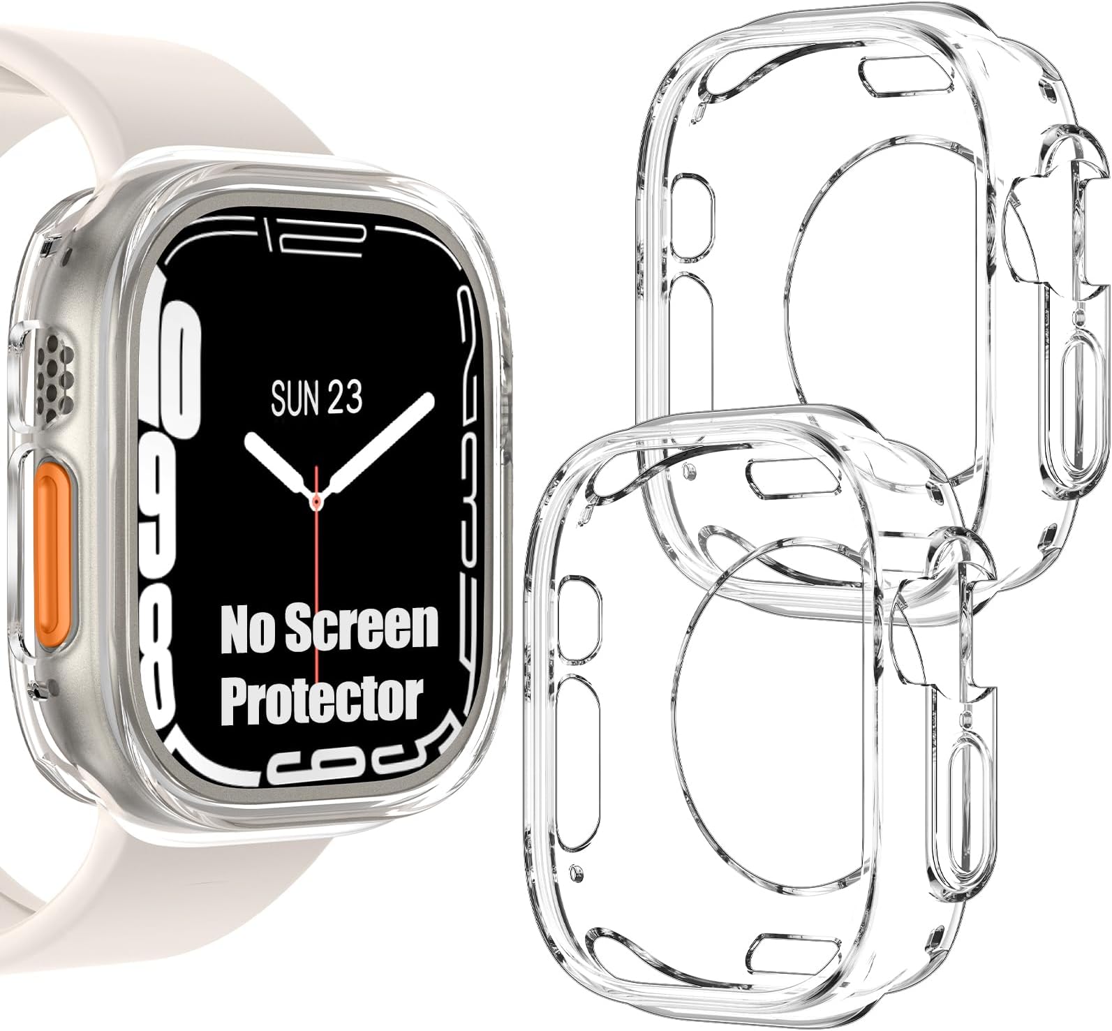 Amazon.com: HANKN 2 Pack Soft TPU Case for Apple Watch Ultra 2 1 49mm ...