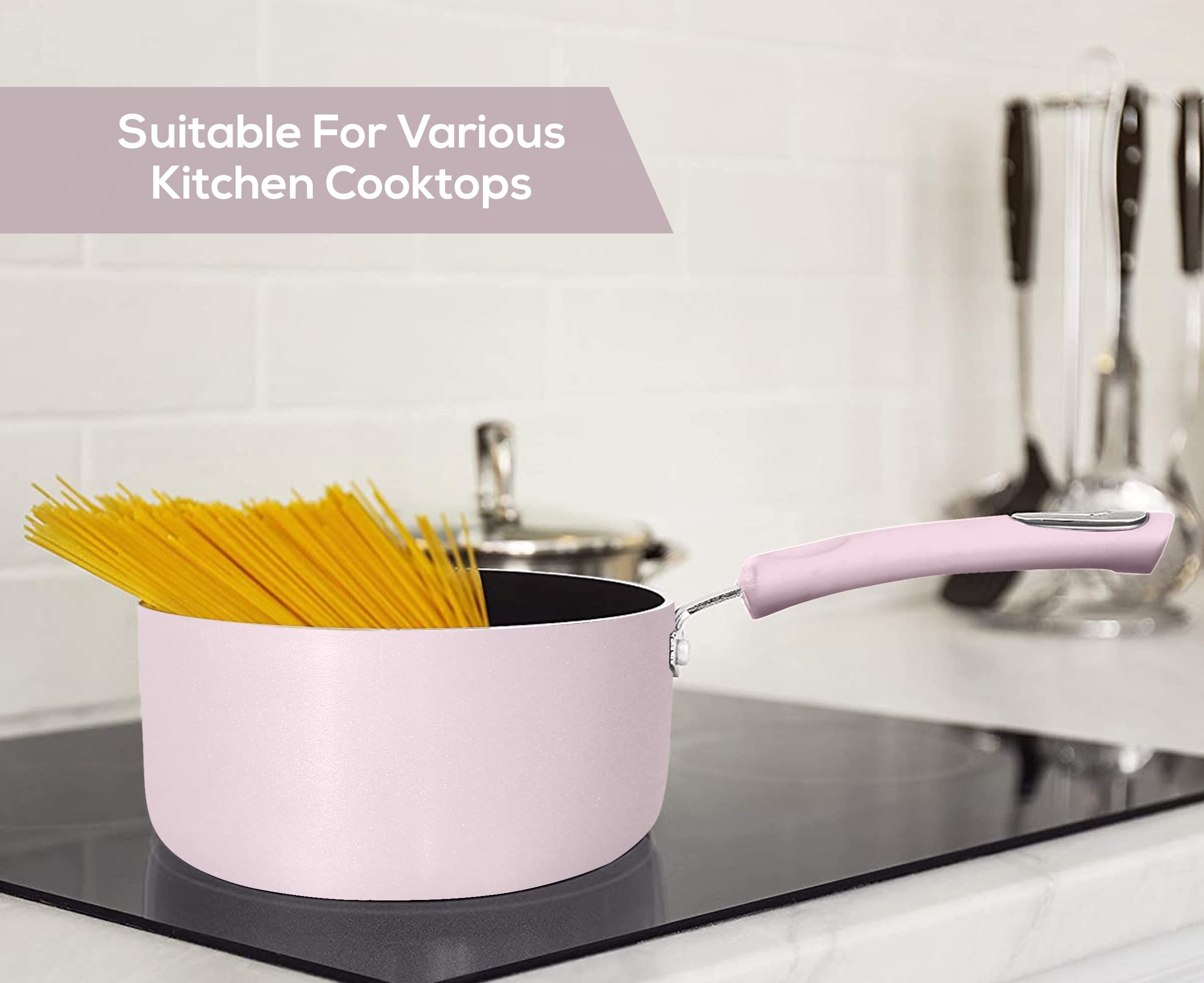 Snapklik.com : Utopia Kitchen 2 Quart Detachable Handle Nonstick Saucepan