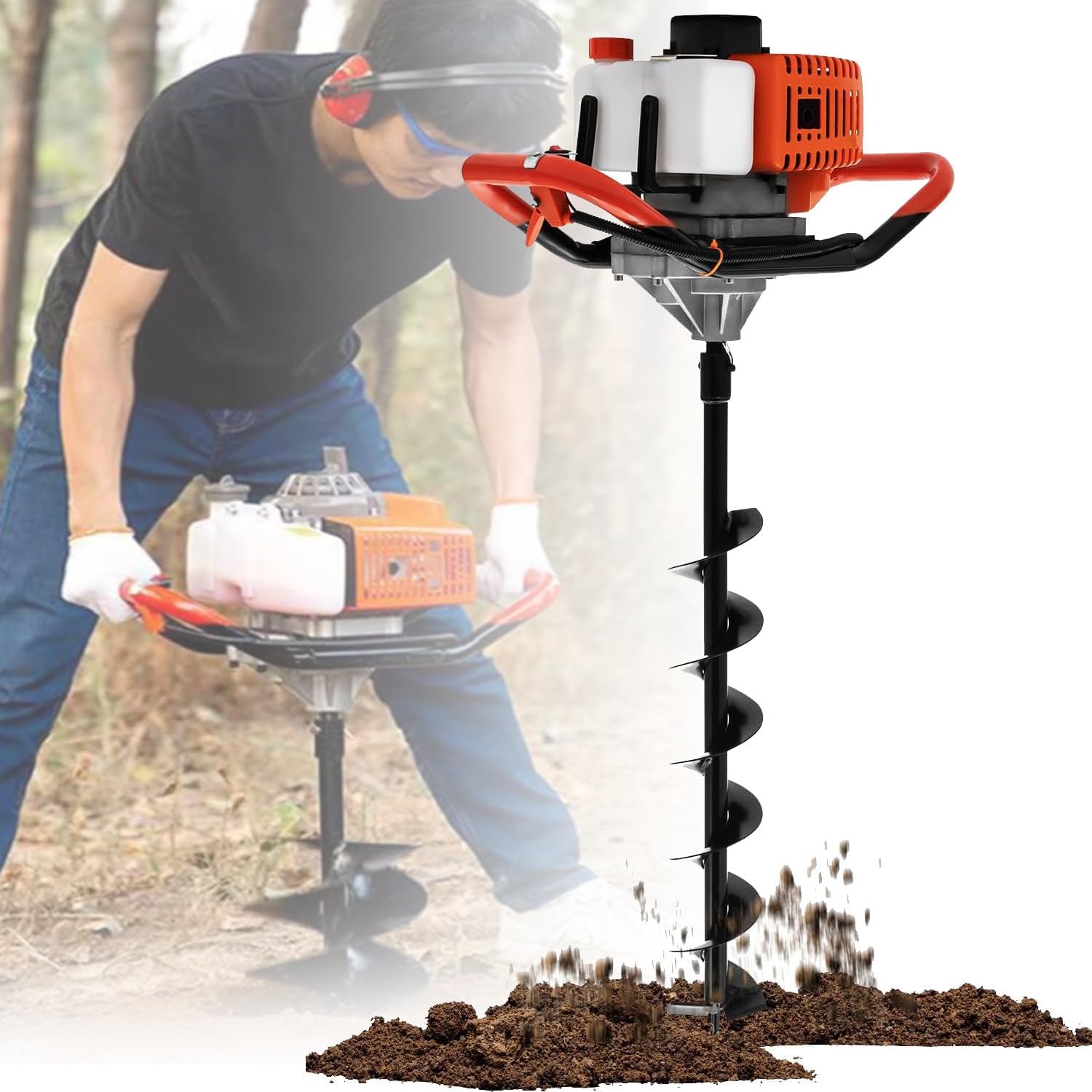 GBHJJ Post Hole Digger 52CC, 2-Stroke Auger Post Hole Digger, Post Hole ...