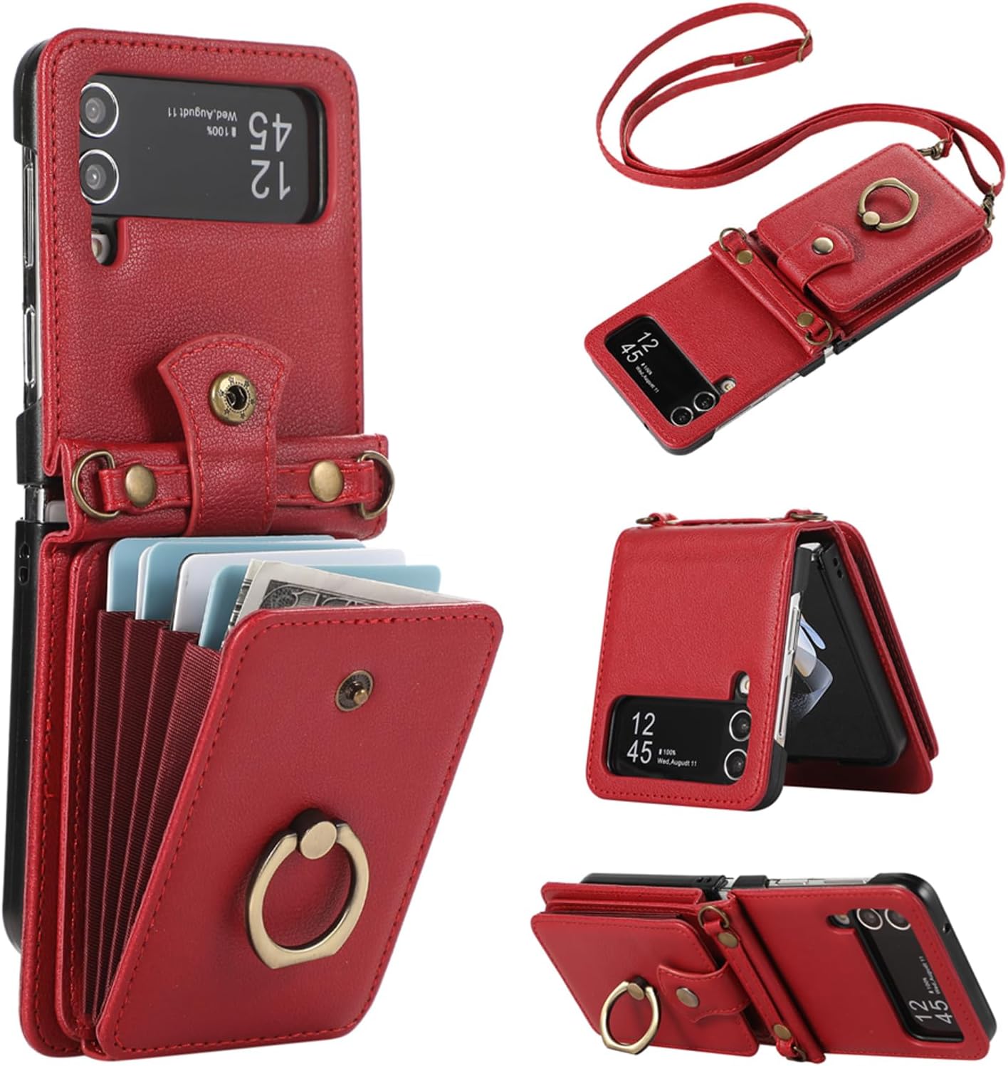 Asuwish Phone Case for Samsung Galaxy Z Flip 3 5G 2021 Wallet Cell ...