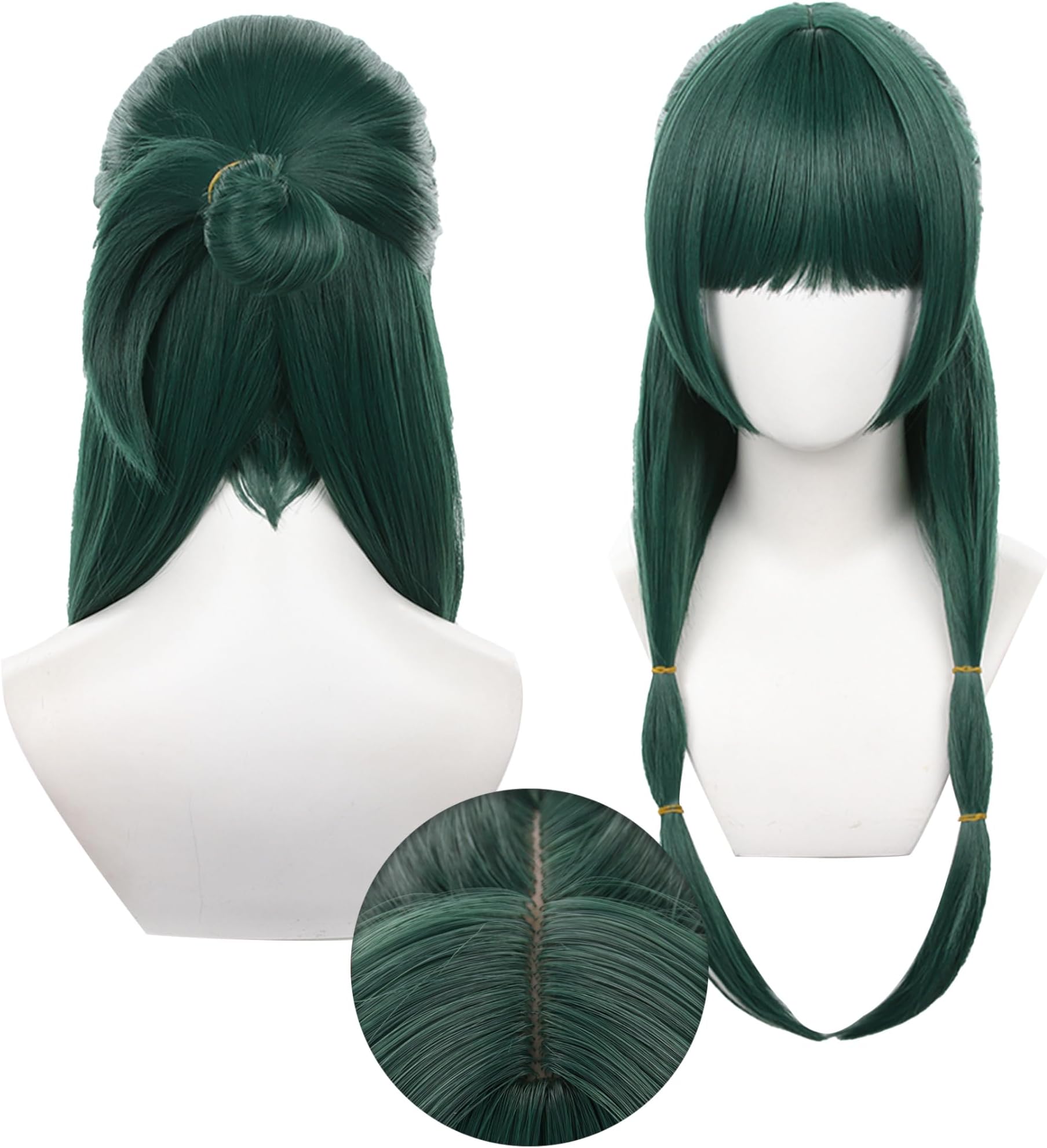 Amazon.com: Yutniverse Maomao Cosplay Green Ponytail Wigs with 4 ...