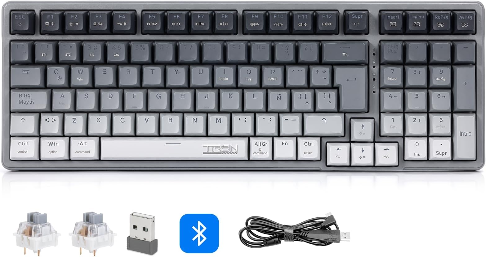 TERPORT TR9N Teclado Mecánico Inalámbrico Español al 98% Gasket Mount ...