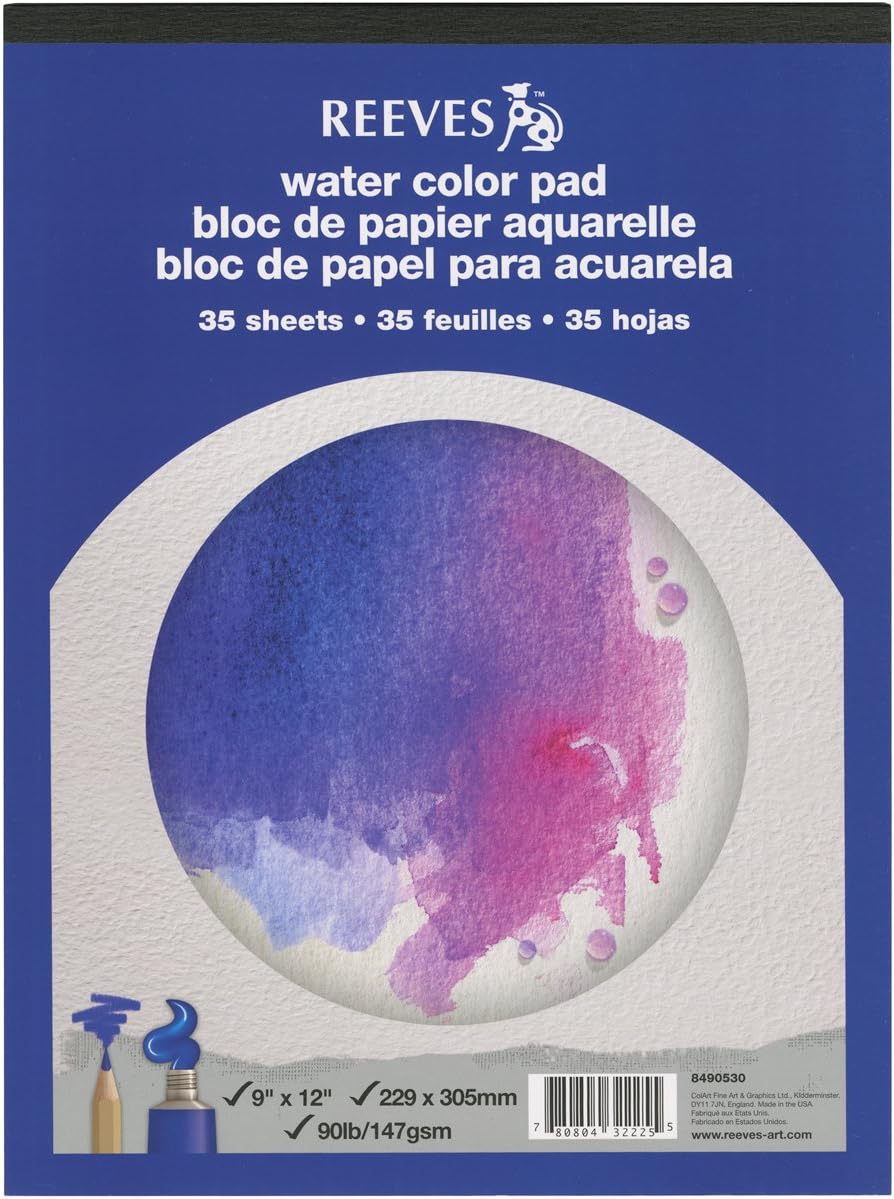 Amazon.com: Reeves 8490530 9-Inch by 12-Inch Water Color Paper Pad, 35 ...