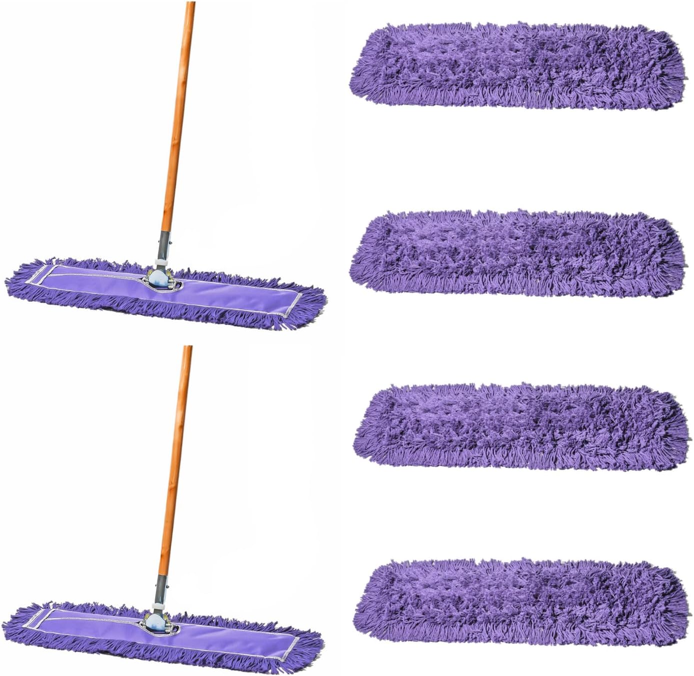 Amazon.com: Tidy Tools 24 Inch Purple Dust Mop with Wood Handle and 4 ...