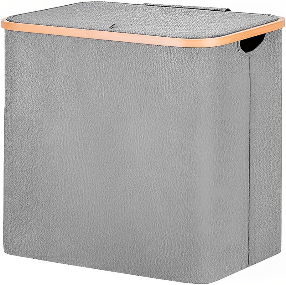 The Basket Lady Fabric Liner for 3-Compartment Wicker Laundry Hamper ...