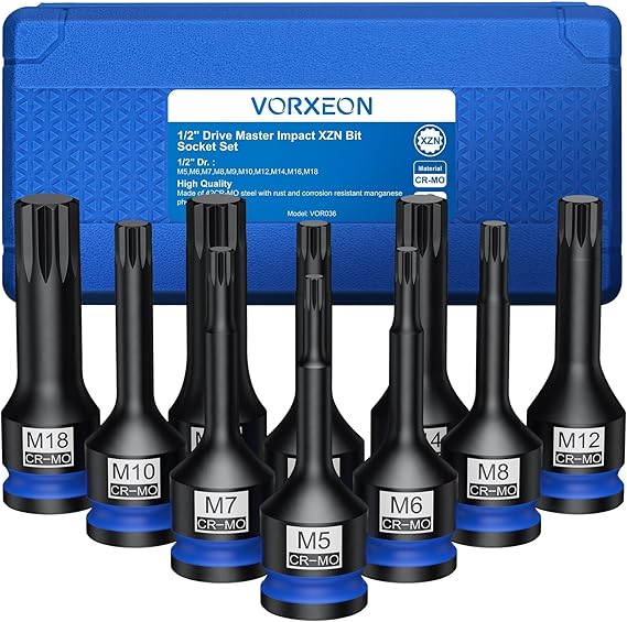 Amazon.com: VORXEON 10Pcs 1/2" Drive Impact XZN Bit Socket Set 42CRMO ...