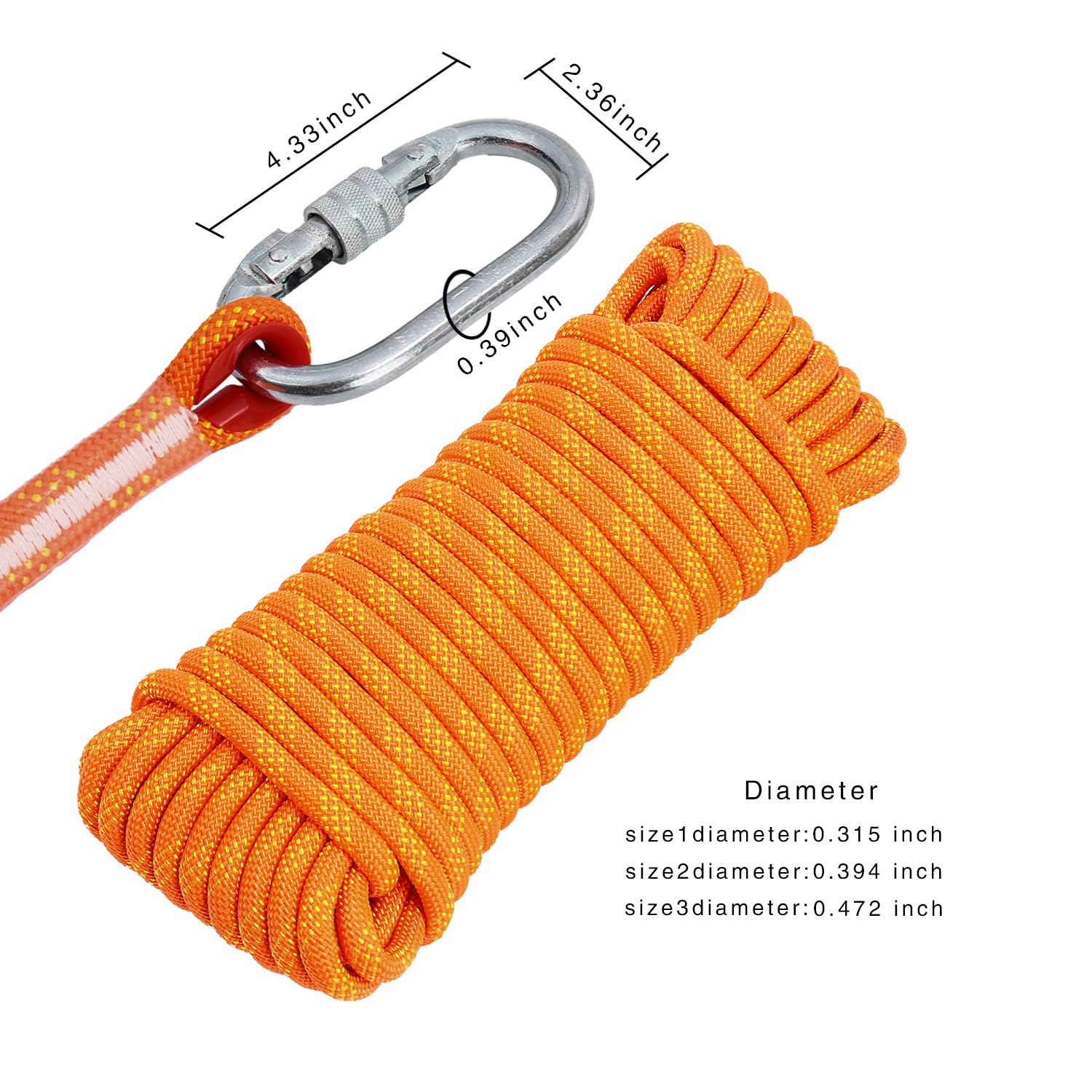 Static Climbing Rope X XBEN Outdoor Safety Climbing Gear, 8MM Static ...