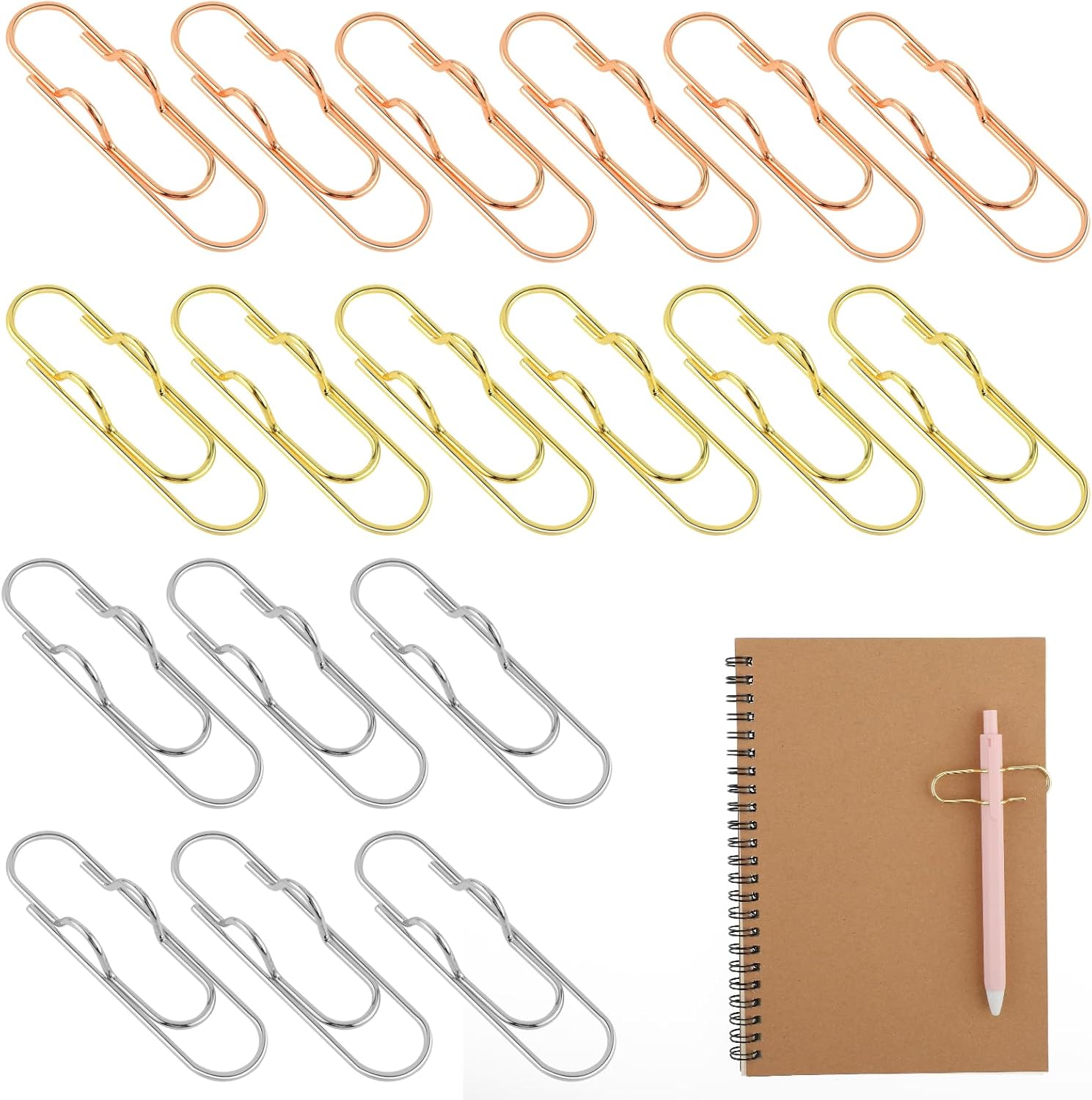 Amazon.com : simarro 18 Pcs Metal Pen Holder for Notebook, Paperclip ...