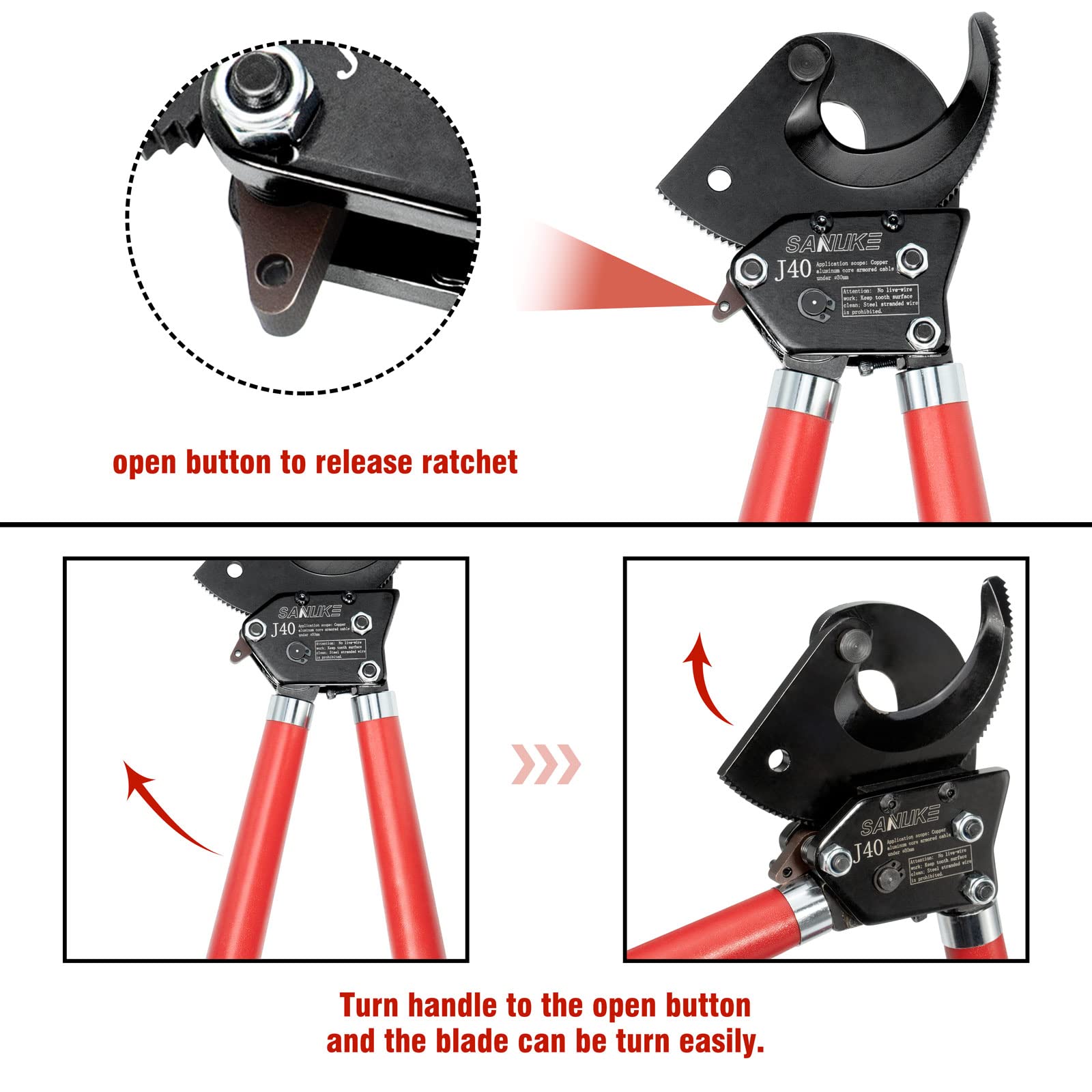 Snapklik.com : Ratchet Cable Cutter, Sanuke Ratcheting Wire Cutter ...