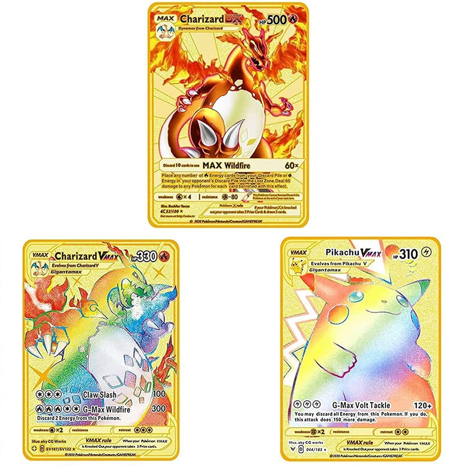 Buy 3PCS Rainbow Shiny Charizard Vmax, Charzardvmaz Card Vmax, Rainbow ...