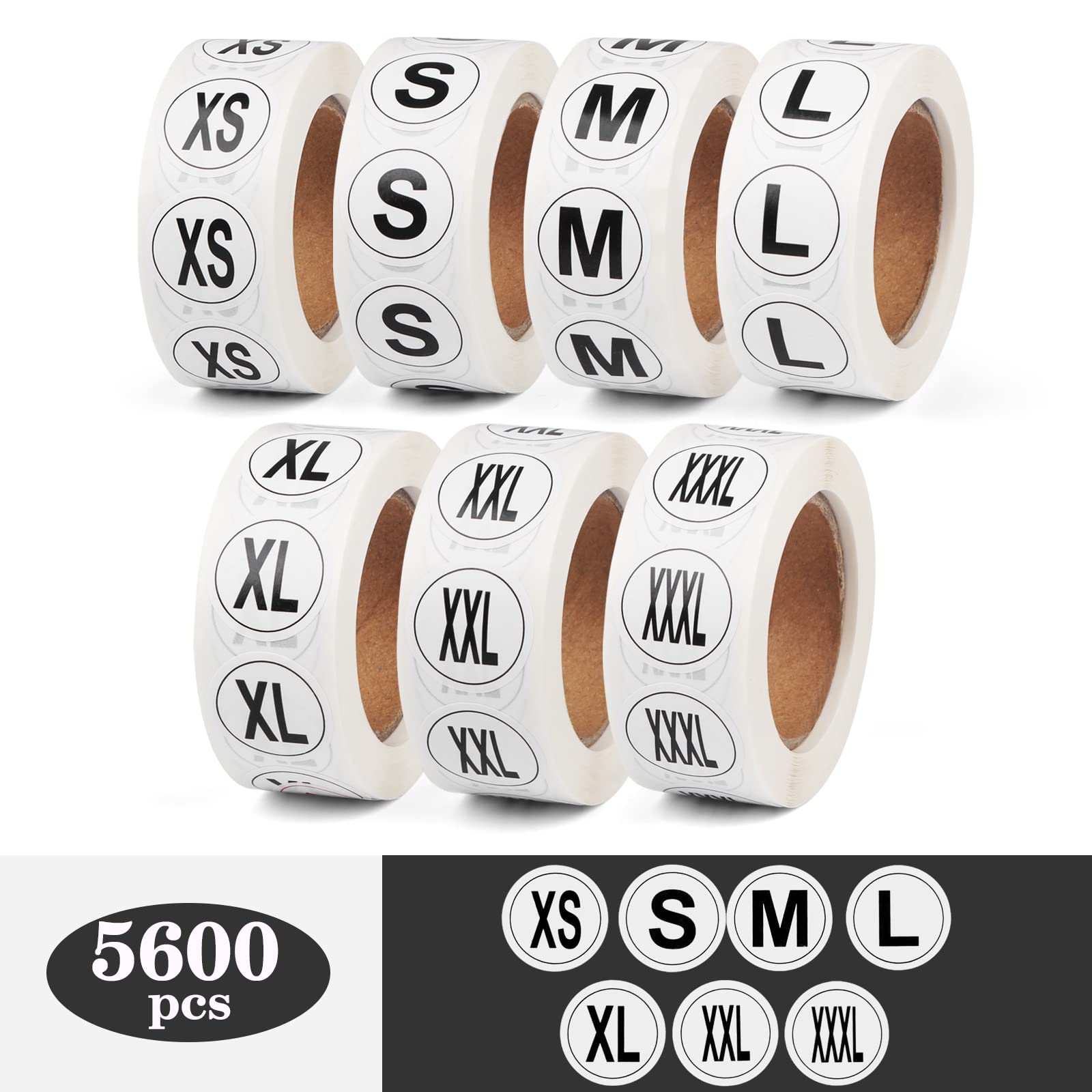 Amazon.com : 5600pc Clothing Size Stickers Labels - Self-Adhesive Round ...