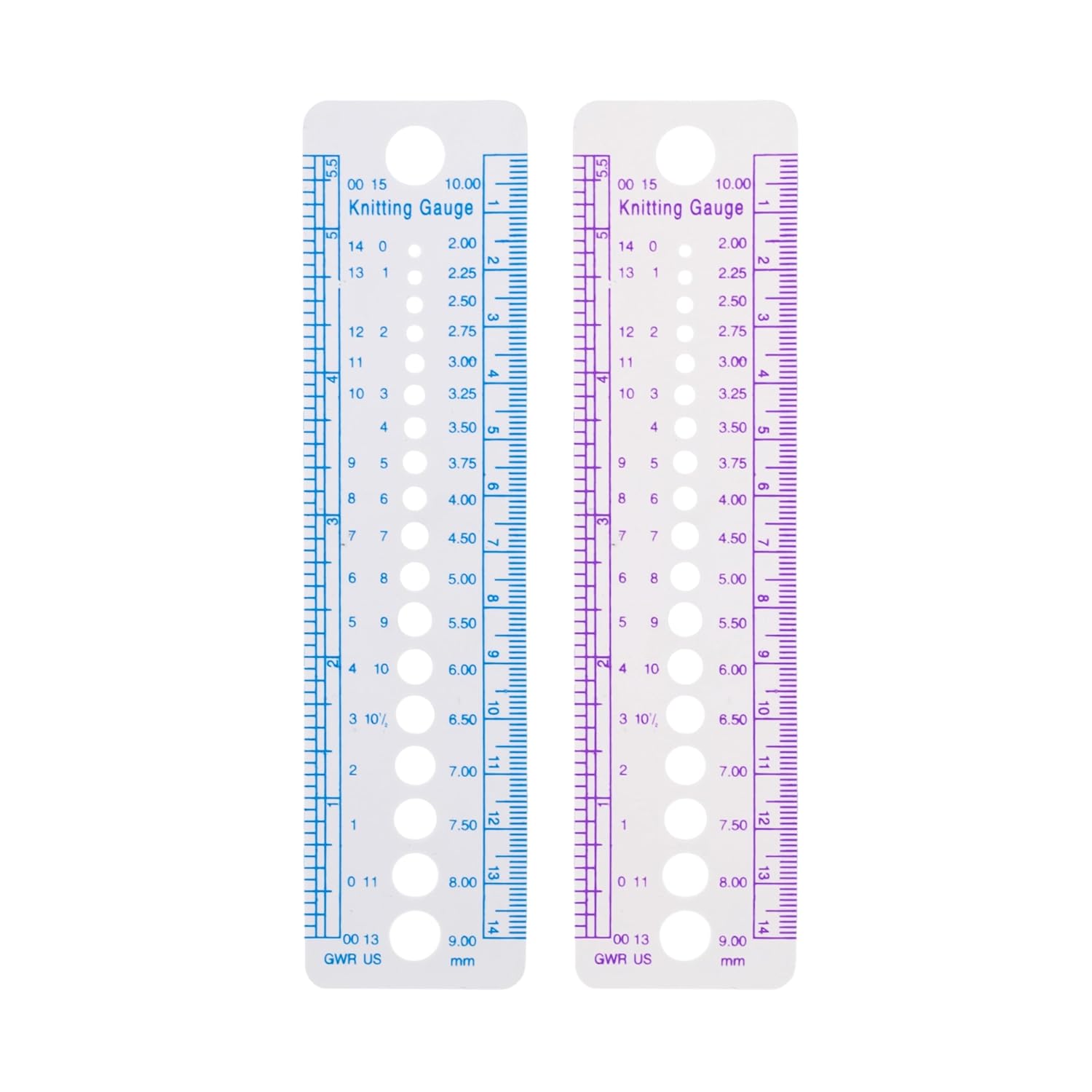 Amazon.com: Needle Gauge - Pack of 2 - Knitting Needles Measuring Tool ...