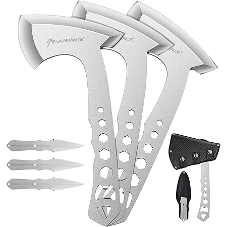 Amazon.com : GVDV Throwing Axes for Beginners - 3 Pack Full Tang Steel Throwing Tomahawks Set ...