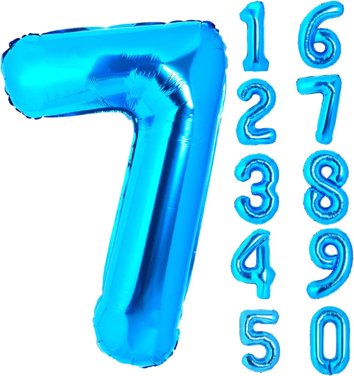 Amazon.com: 40 Inch Giant Blue Number 7 Balloon, Helium Foil Mylar ...