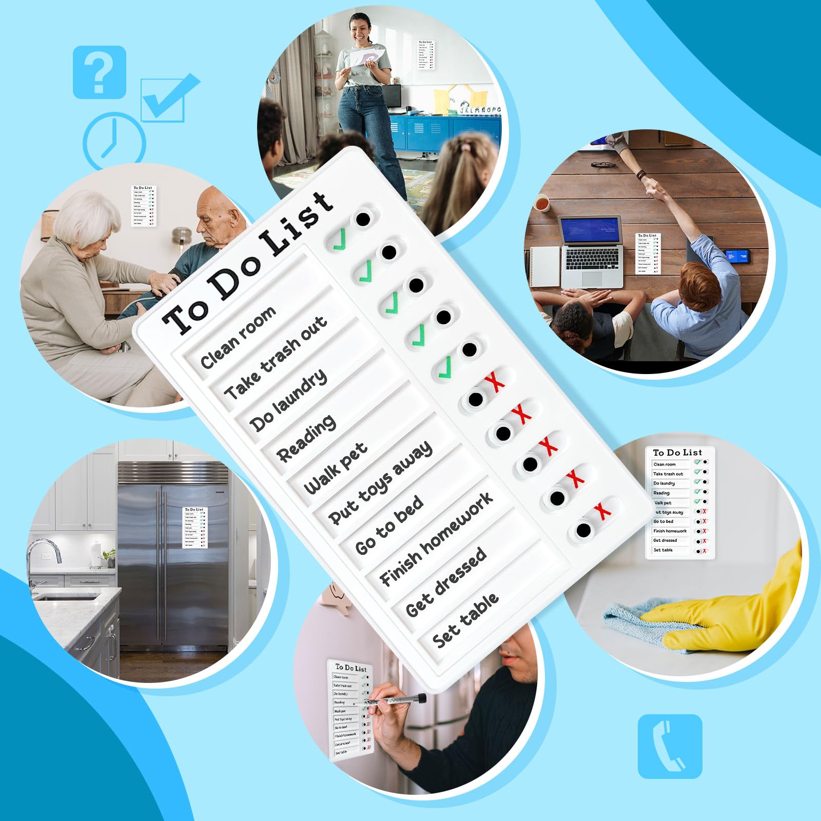 Snapklik.com : 2 Pcs Chore Chart For Kids Multiple Kids - Dry Erase To ...