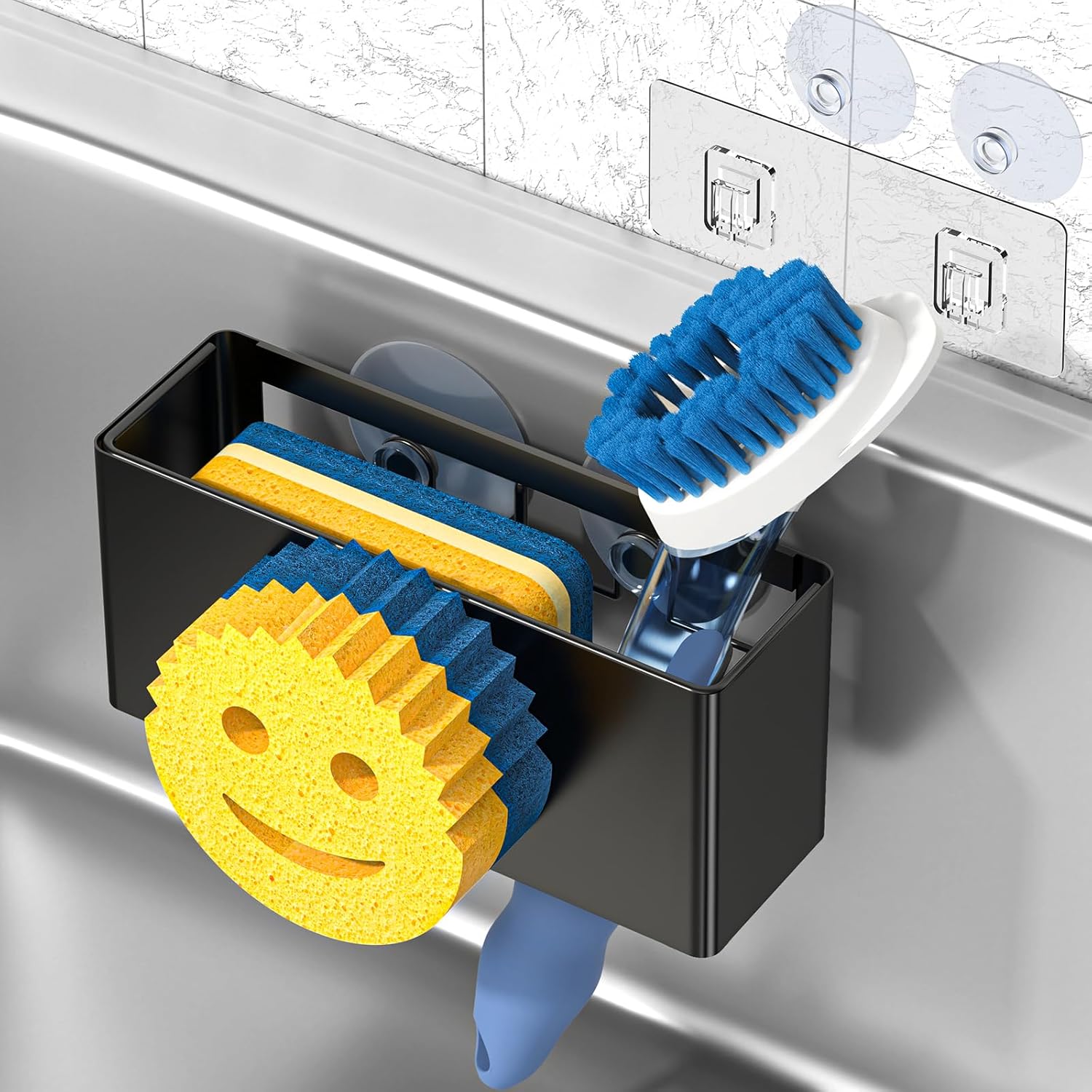 Amazon.com: Utobao Sponge Holder, Smiley Face Kitchen Sink Caddy for ...