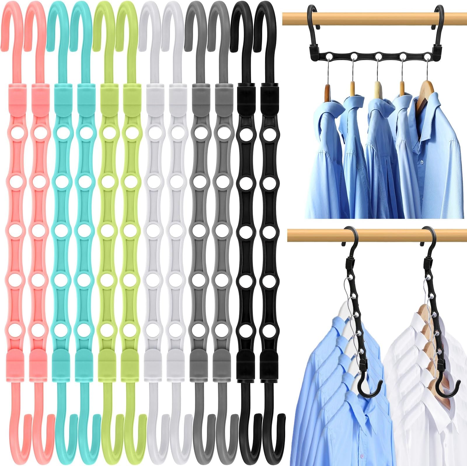 Amazon.com: 5 Piece Hanger with 9 Hole Space Saver, Swivel Sliding ...
