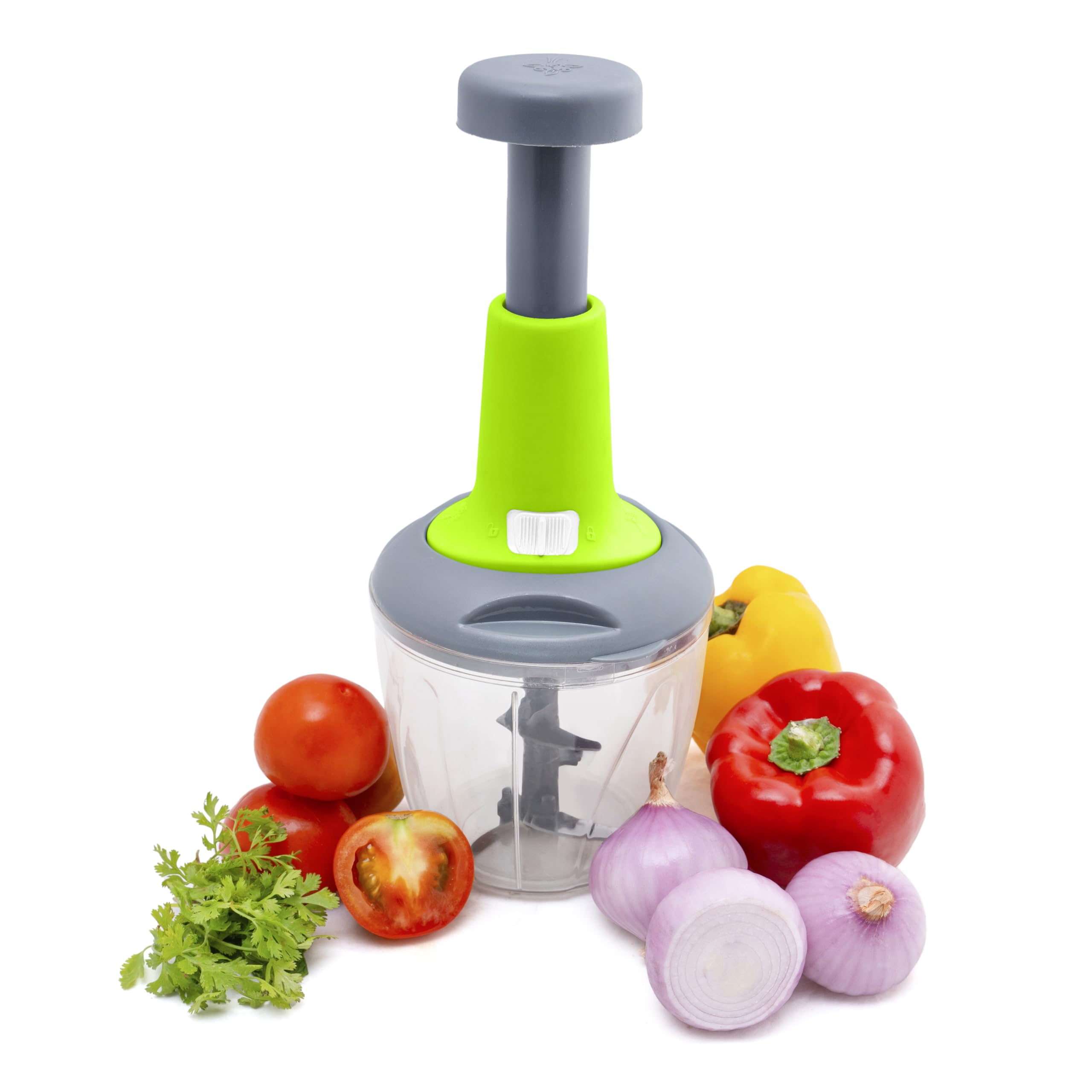 HomeWiz Premium Manual Food Chopper 1000ml, Manual Hand Press Chopper ...