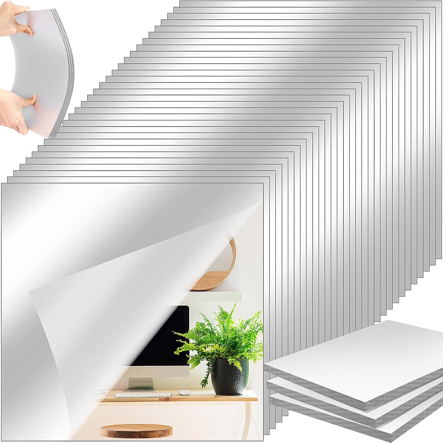 Amazon.com: Queekay 30 Pcs Gym Mirrors Bulk for Home Frameless Acrylic ...