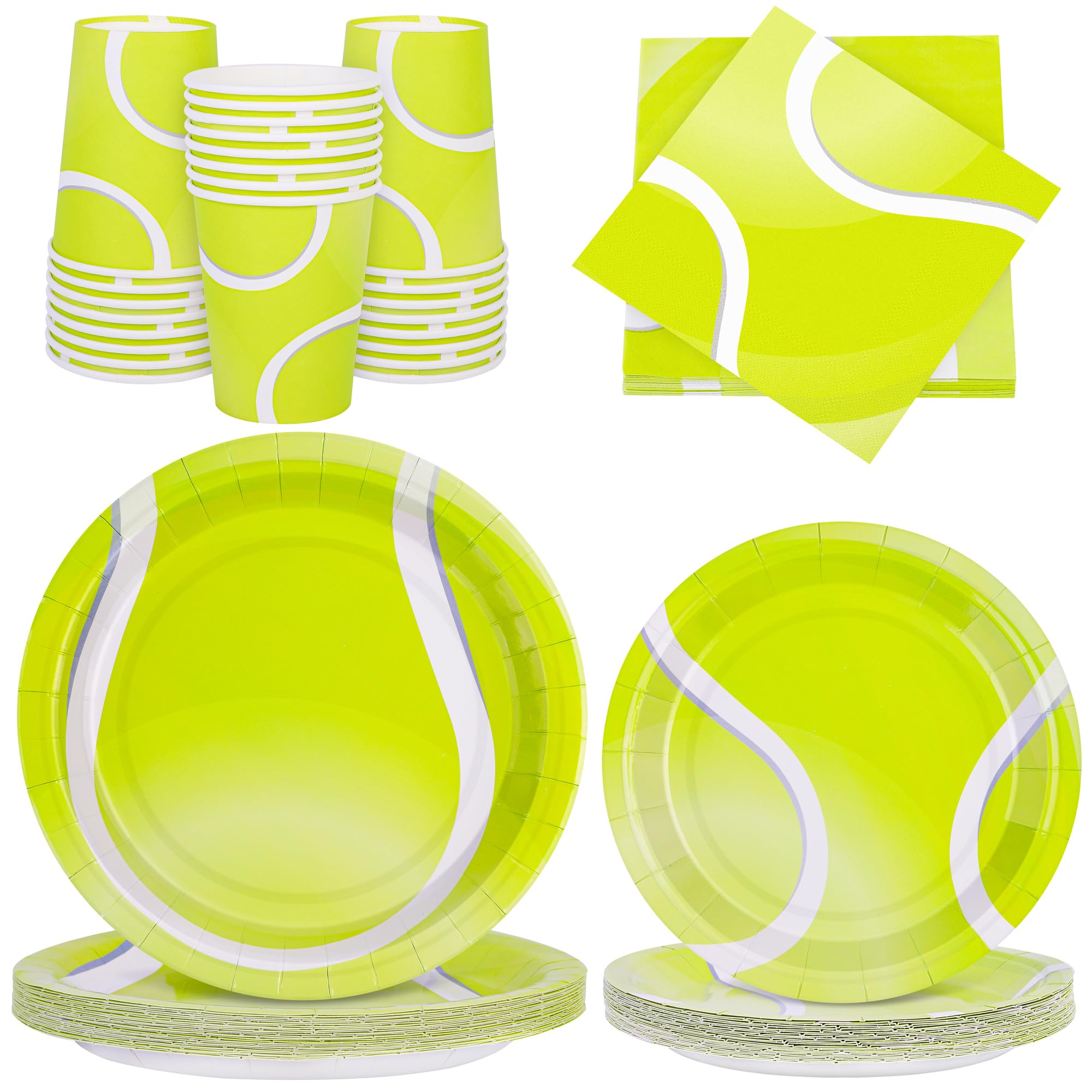 Amazon.com: durony 96 Pieces Tennis Party Supplies Tableware Set ...