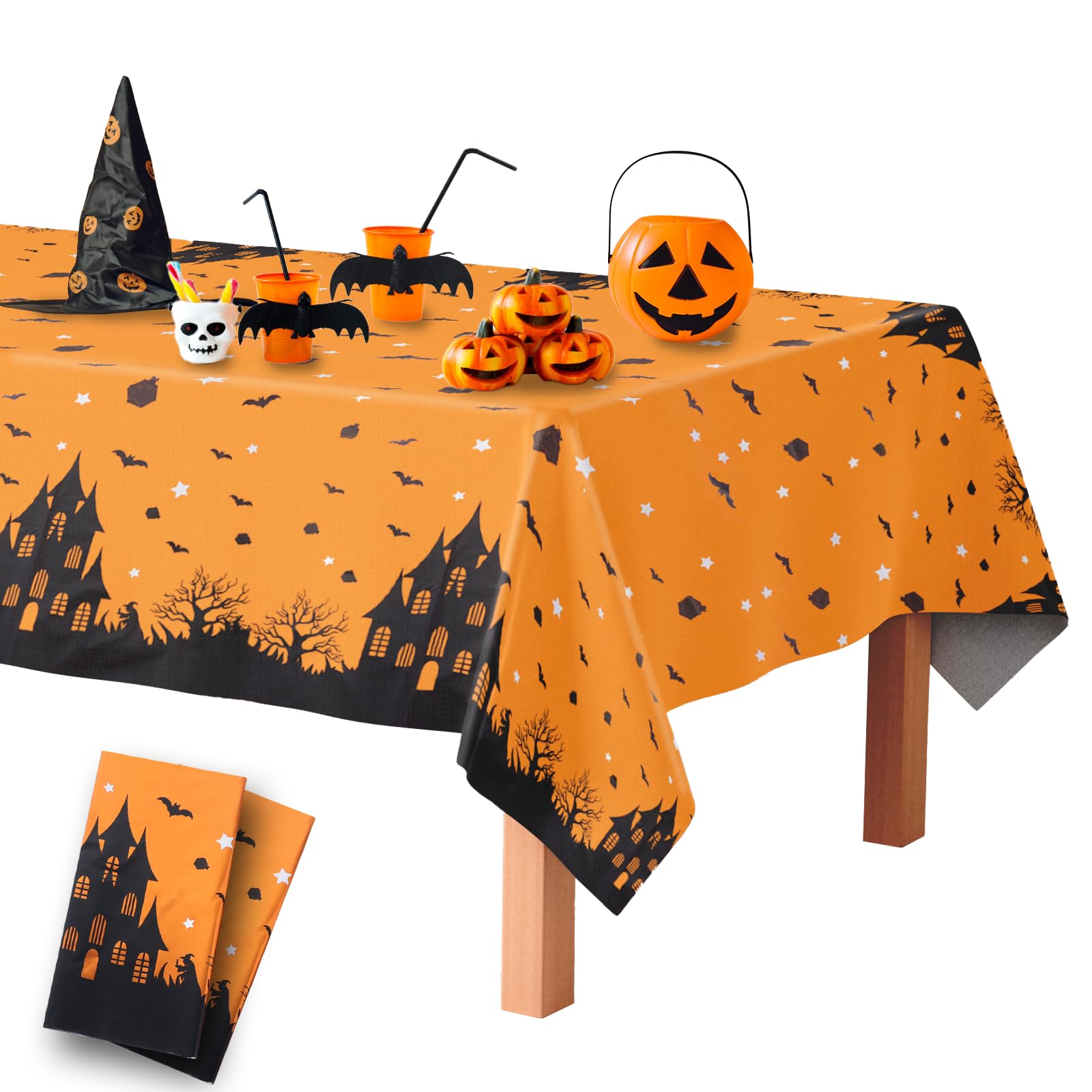 Amazon.com: Imeepa 2PCS Halloween Tablecloth, 54 X 72 inch Rectangular ...