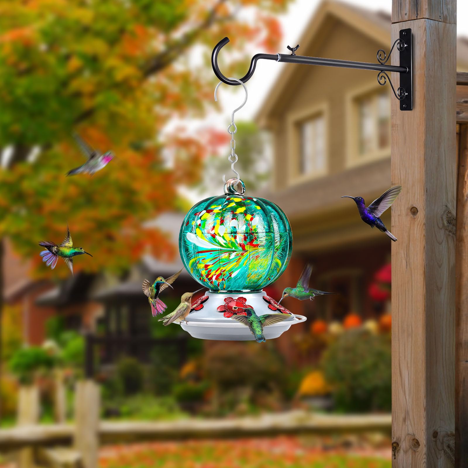 Snapklik.com : BOLITE Hummingbird Feeder, Hand Blown Glass Hummingbird ...