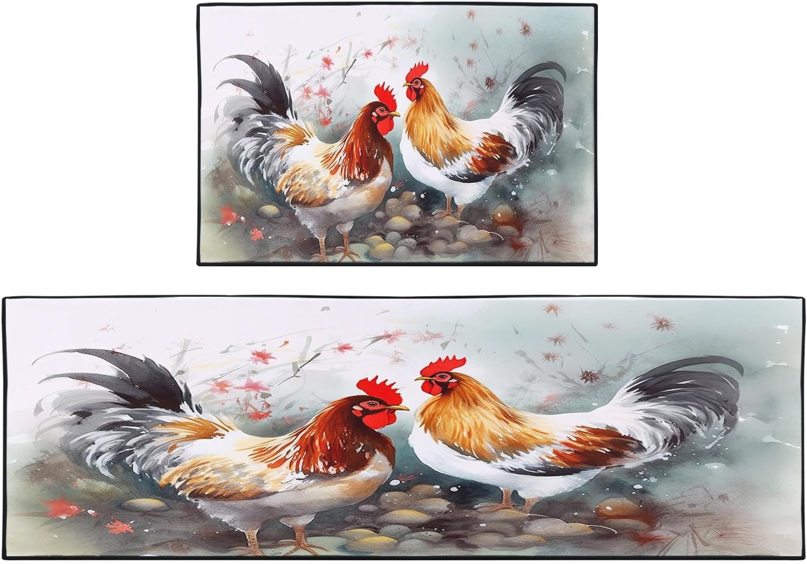 Amazon.com: Kitchen Rooster Runner Rug Country Design Slip Skid ...