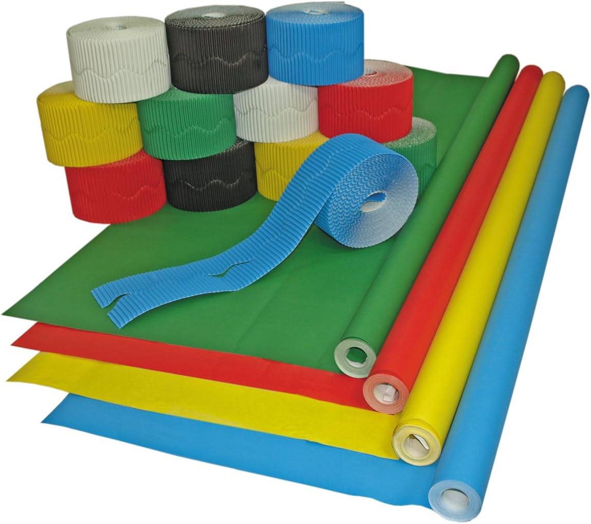 Scola Display Papers Classroom Packs, Assorted Primary Colours, 16 ...