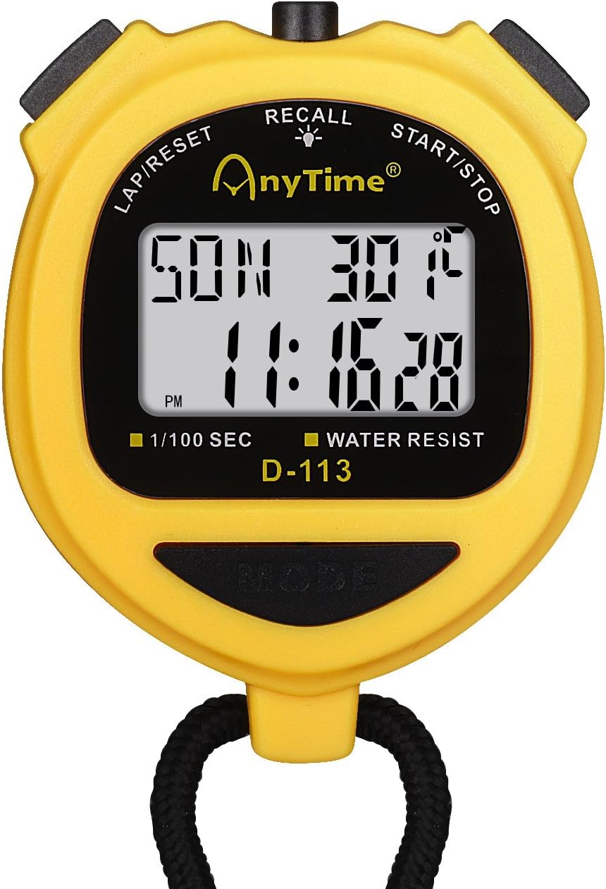 Flexzion Digital Stopwatch Timer Clock Countdown Stop Watch Water ...