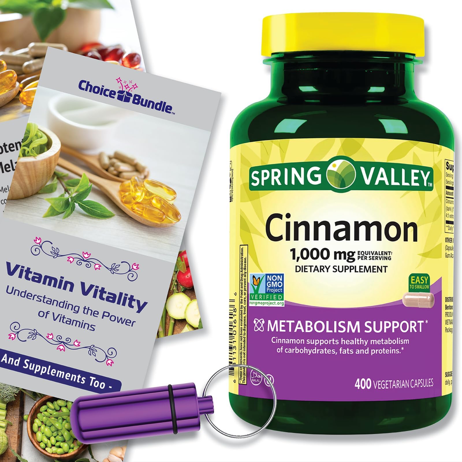 Amazon.com: ResMask Spring Valley Cinnamon Dietary Supplement, 1000 mg ...