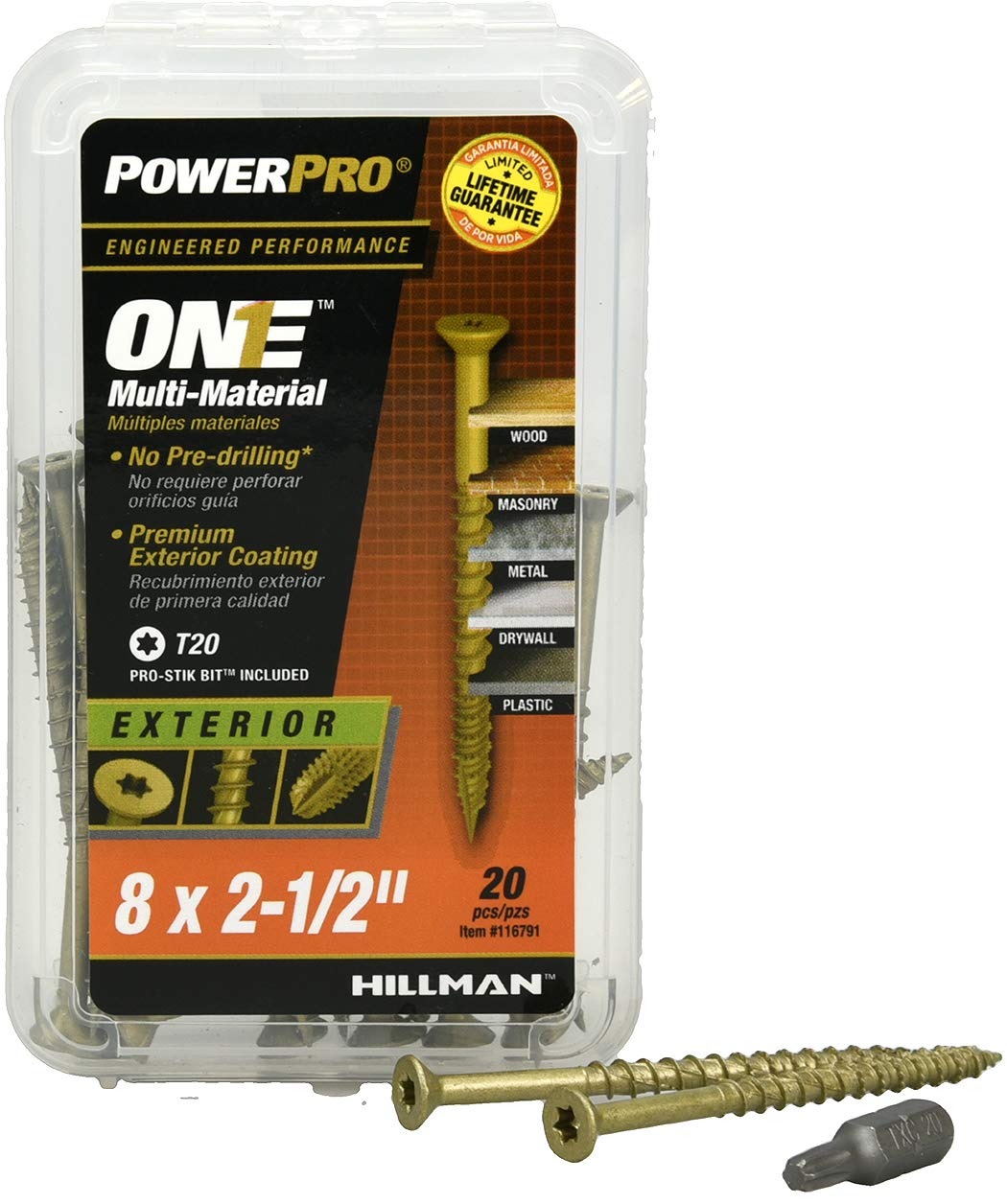 PowerPro Premium One Multi-Material Flat Head Screws, Epoxy Coated ...