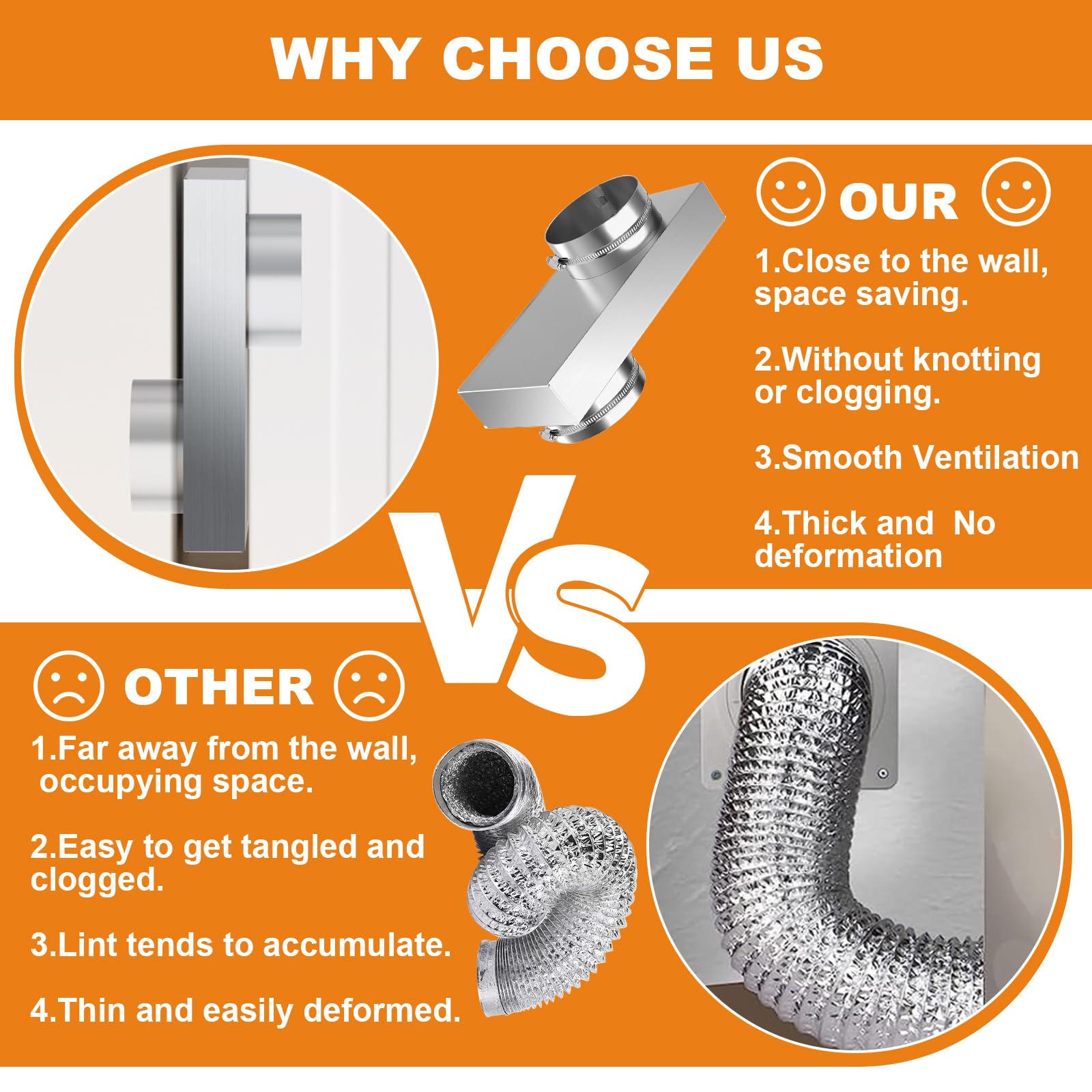 Snapklik.com : Upgraded Adjustable 0-5" Periscope Dryer Vent Kit, Dryer ...