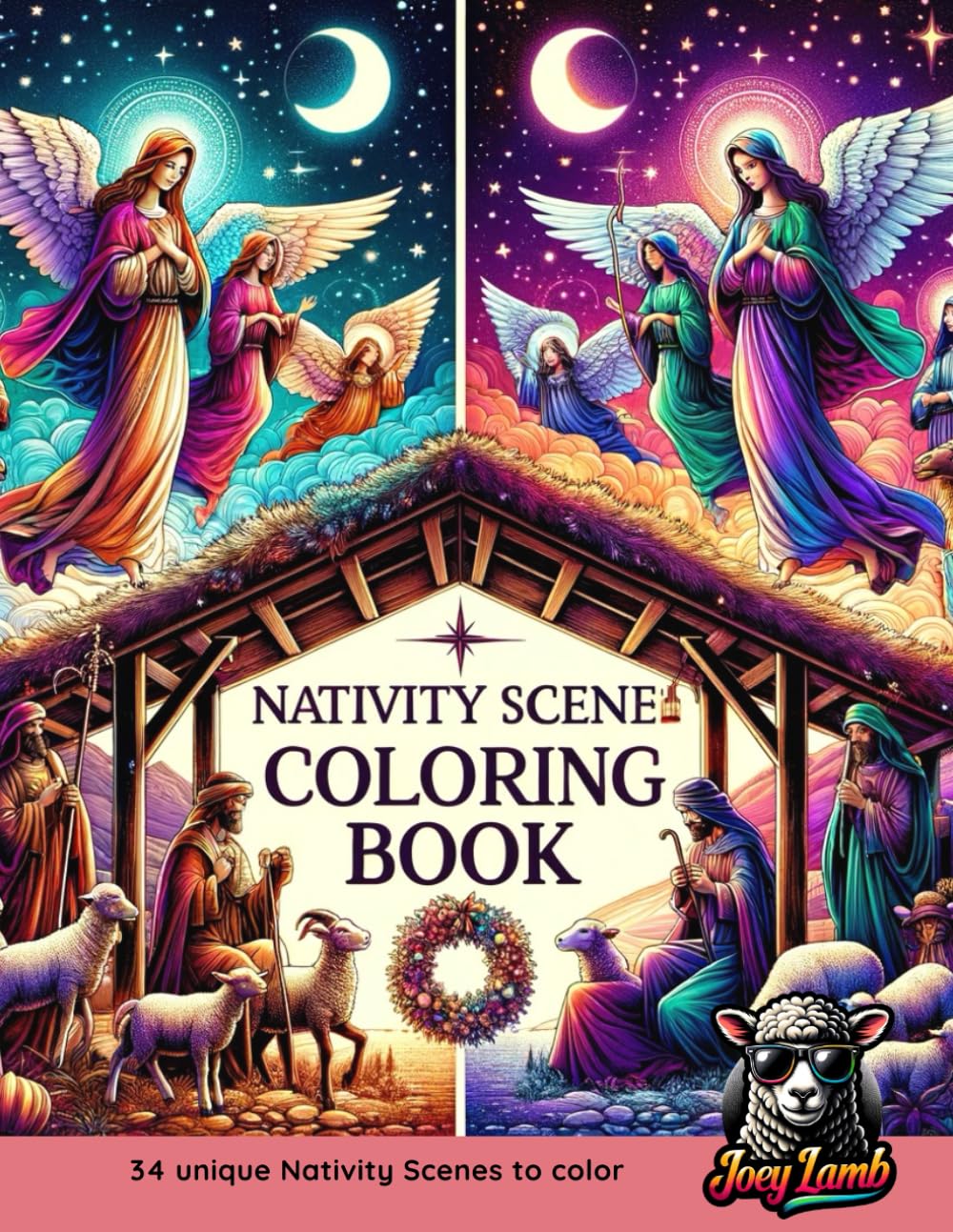 Nativity Scenes coloring book: christian coloring book for adults and ...
