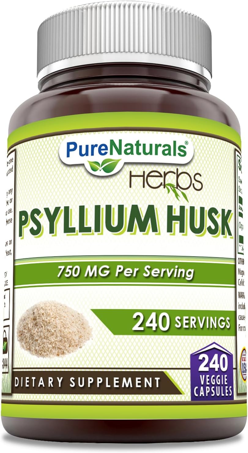 Amazon.com: Pure Naturals Psyllium Husk Supplement | 750 Mg Per Serving ...