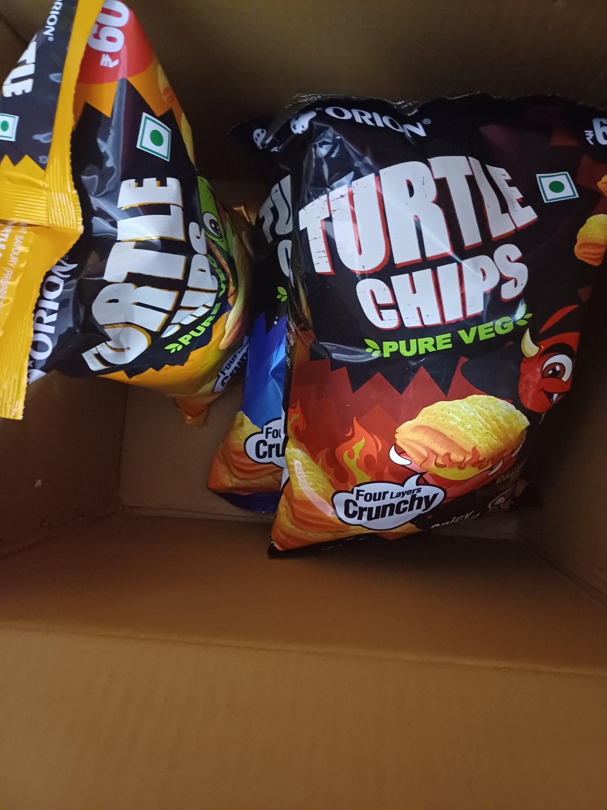 Orion Turtle Chips Assorted snacks box - 5 flavors (Masala, Tomato ...