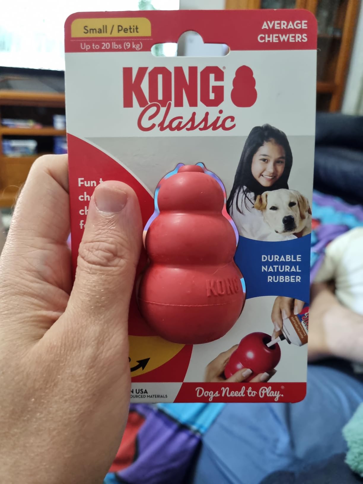 KONG - Classic Dog Toy - Durable Natural Rubber - Fun to Chew, Chase ...