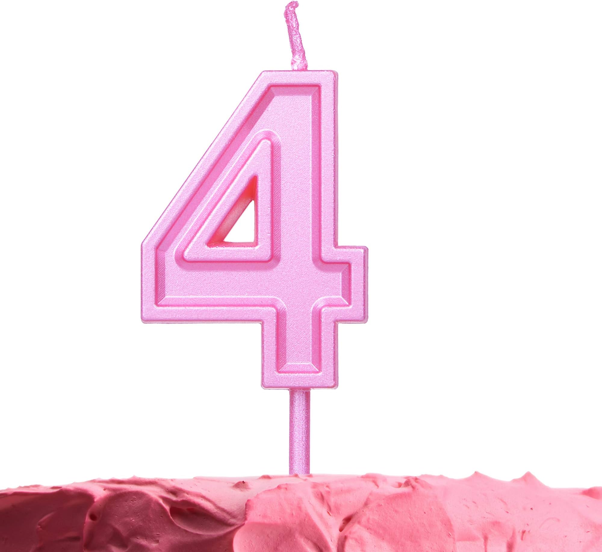 Amazon.com: GET FRESH Number 4 Birthday Candle – Pink Number Four ...