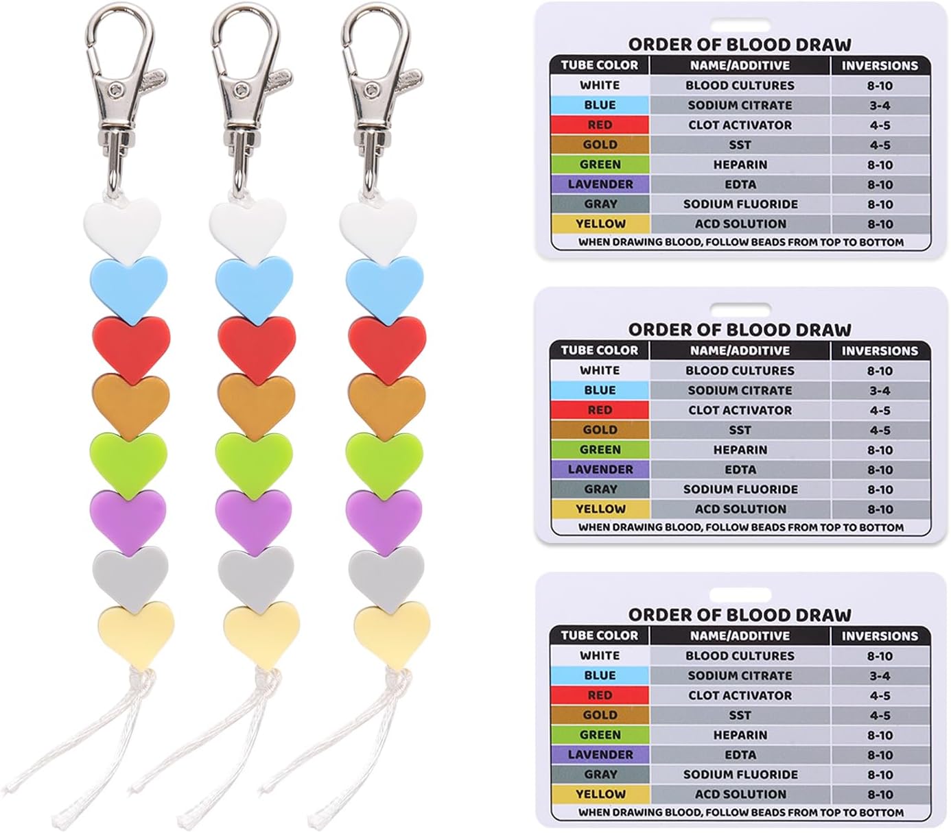 Amazon.com : 5 Pcs Order of Blood Draw Beads Phlebotomy Badge Buddy 9 ...