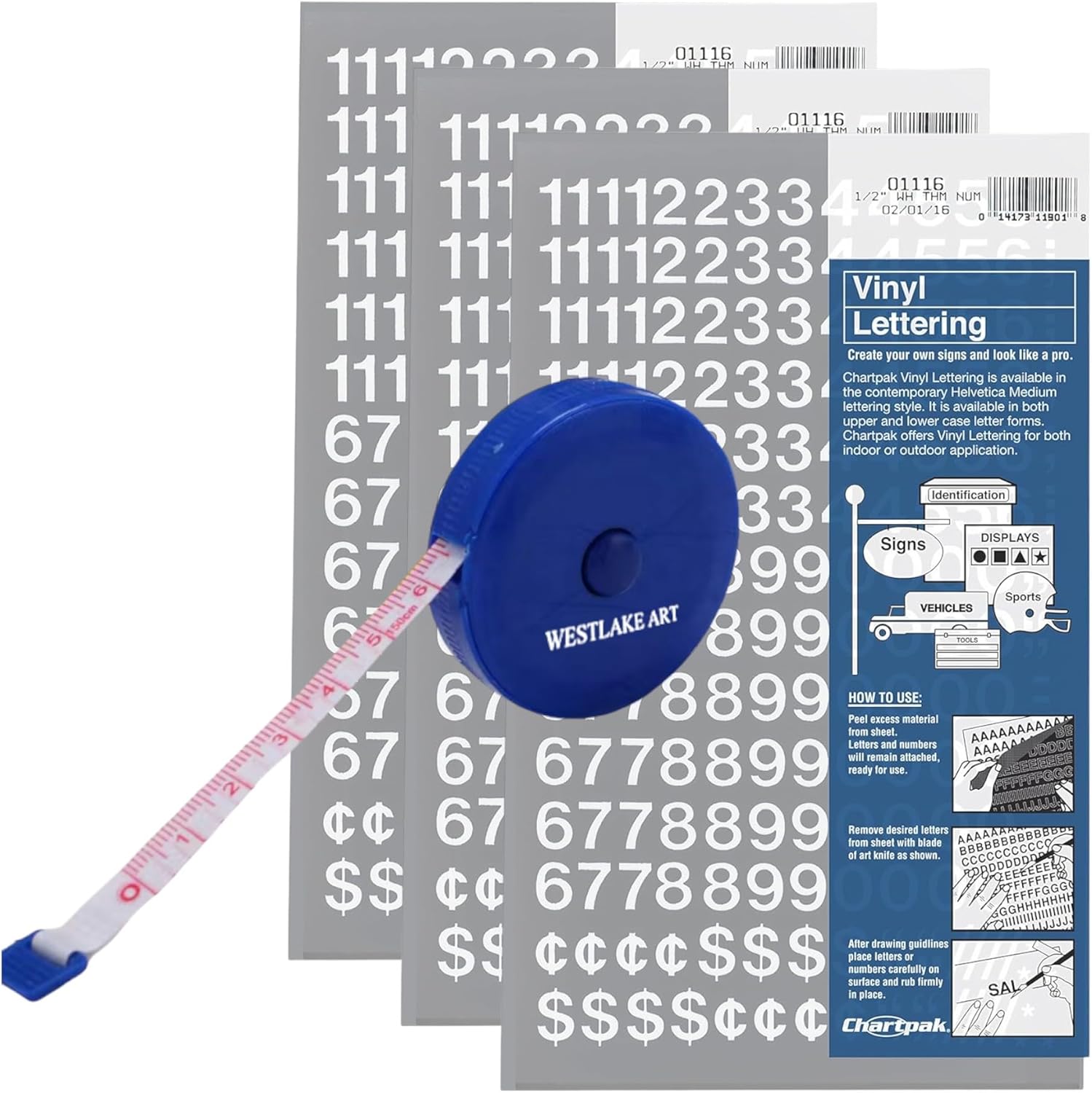 Amazon.com: westlake art Self Adhesive Vinyl Numbers, 210 count 0.48 Oz ...