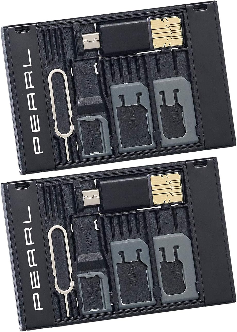 PEARL SIM Adapter: 2er-Set SIM-Karten-Organizer mit microSD-Card-Reader ...