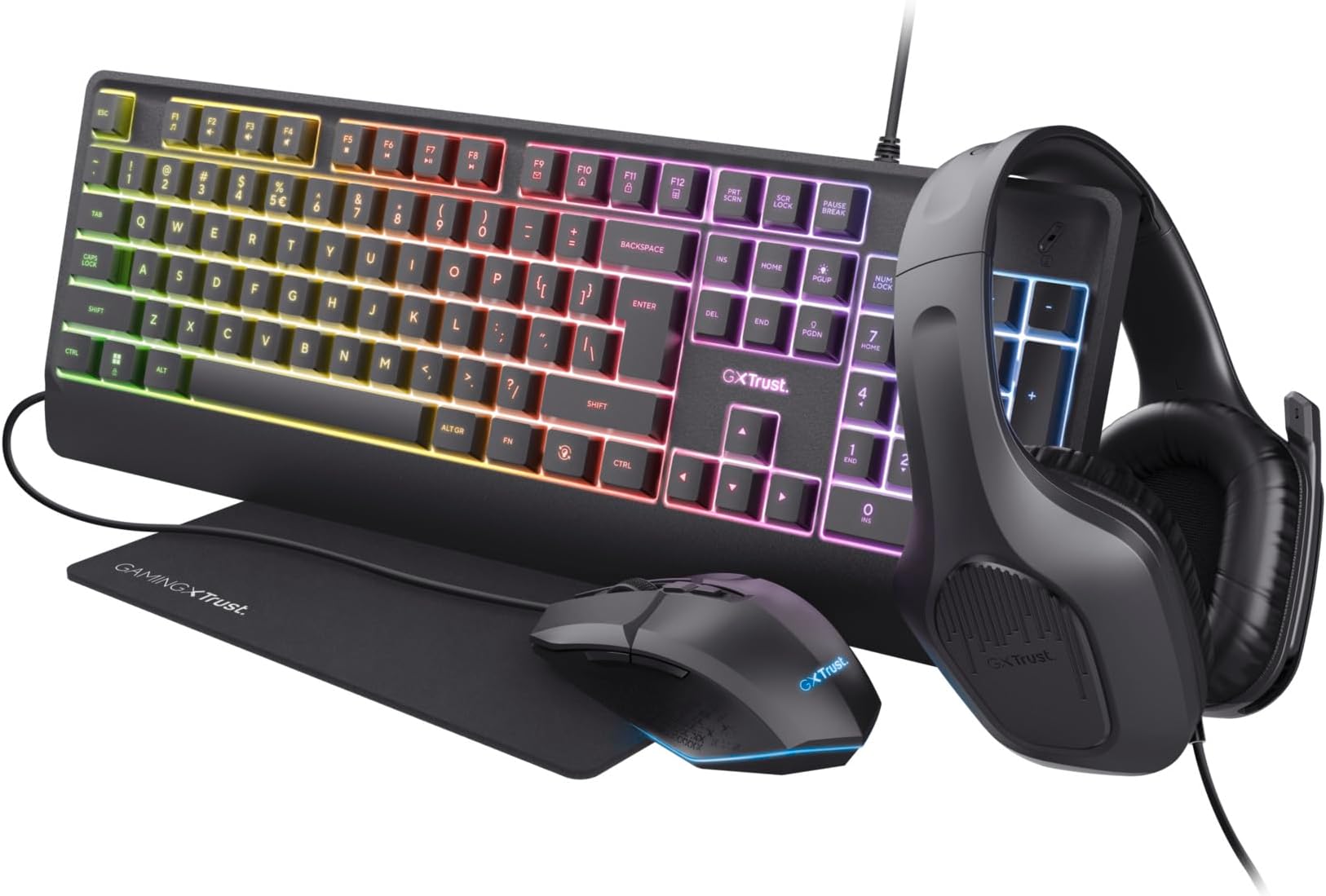 Trust Gaming GXT 792 Quadrox 4-in-1 Gaming Keyboard and Mouse Set ...