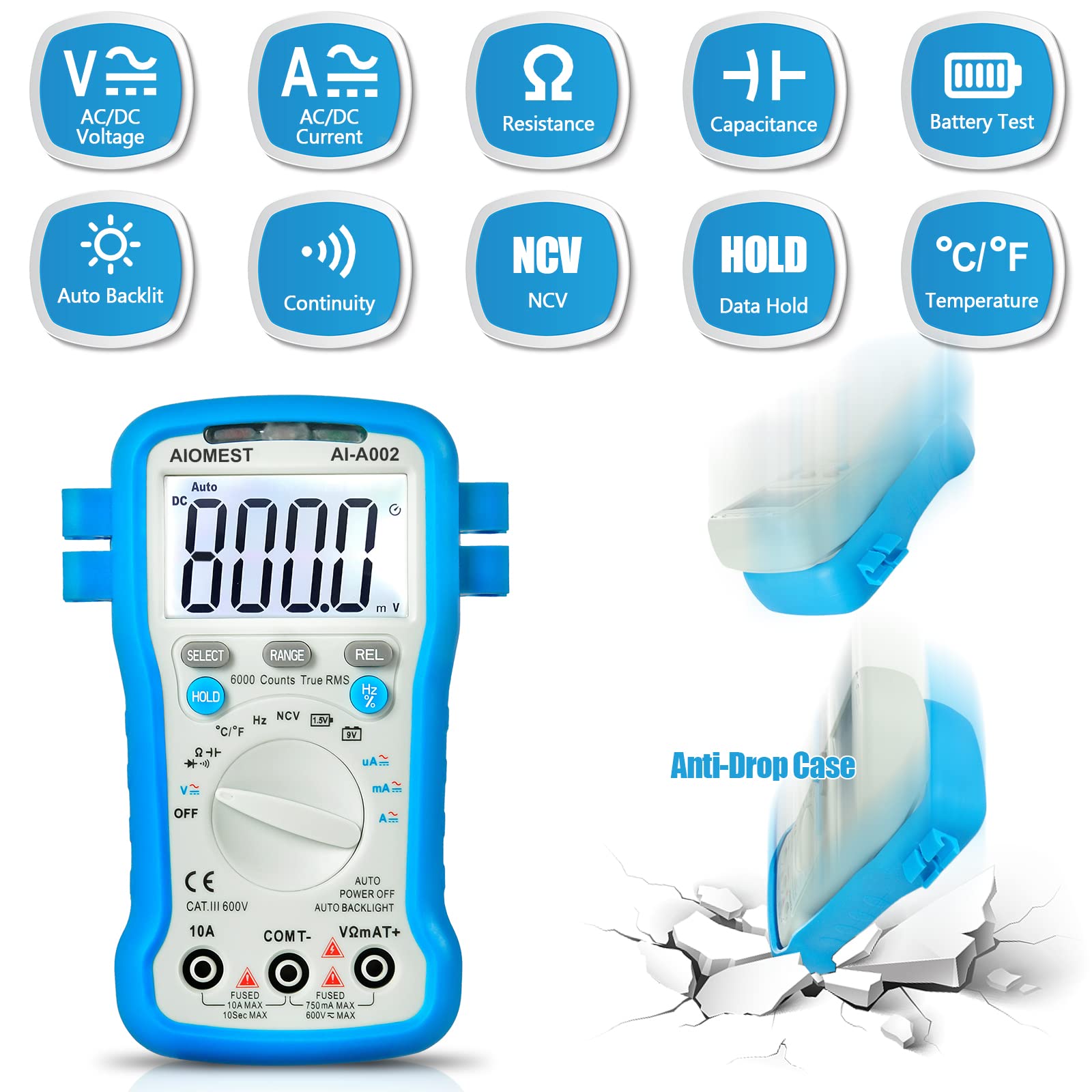 Snapklik.com : AIOMEST 6000 Counts TRMS Digital Multimeter Auto Ranging ...
