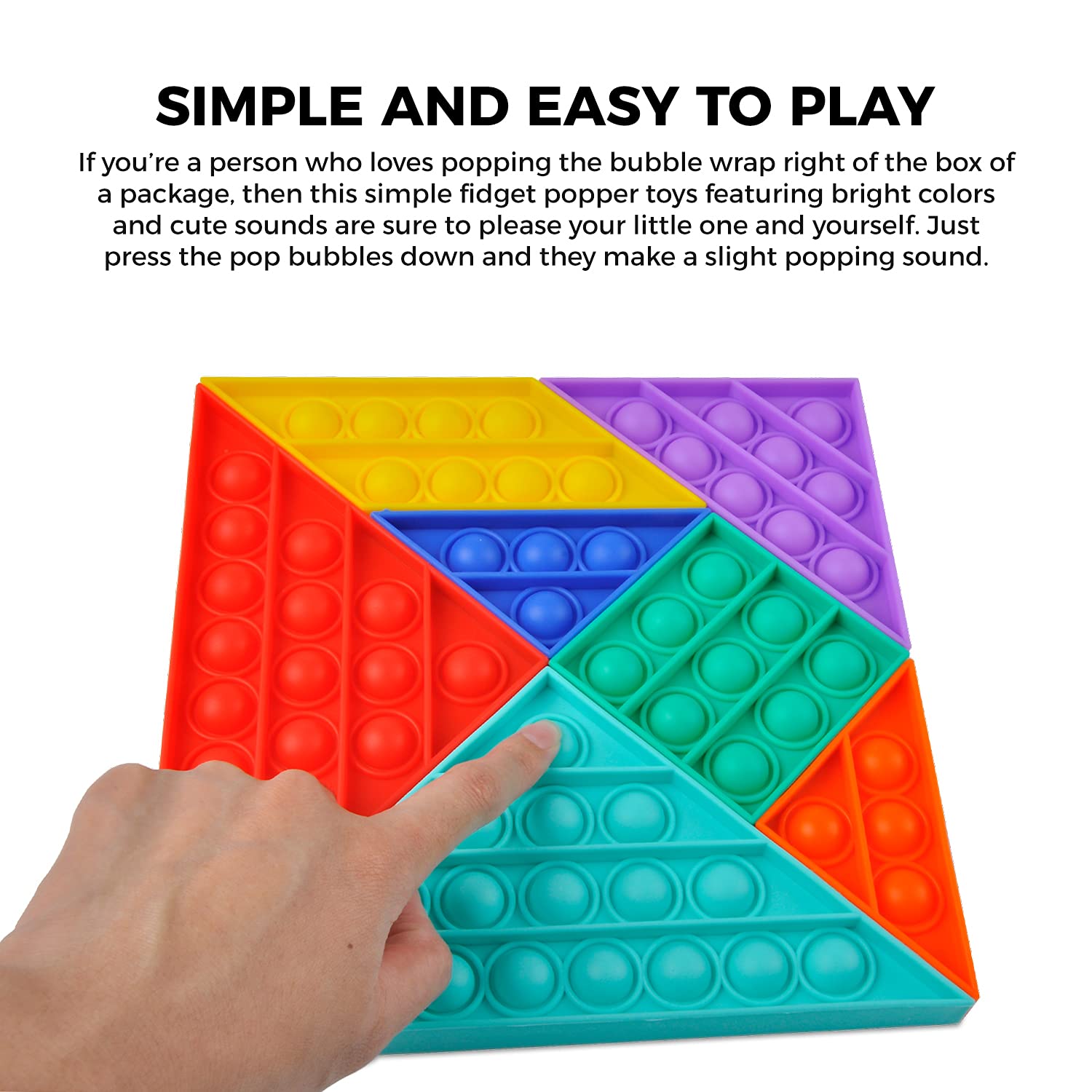 CARESWAY Big Pop It Fidget Toys Pack for Boys and Girls - 7 Piece ...